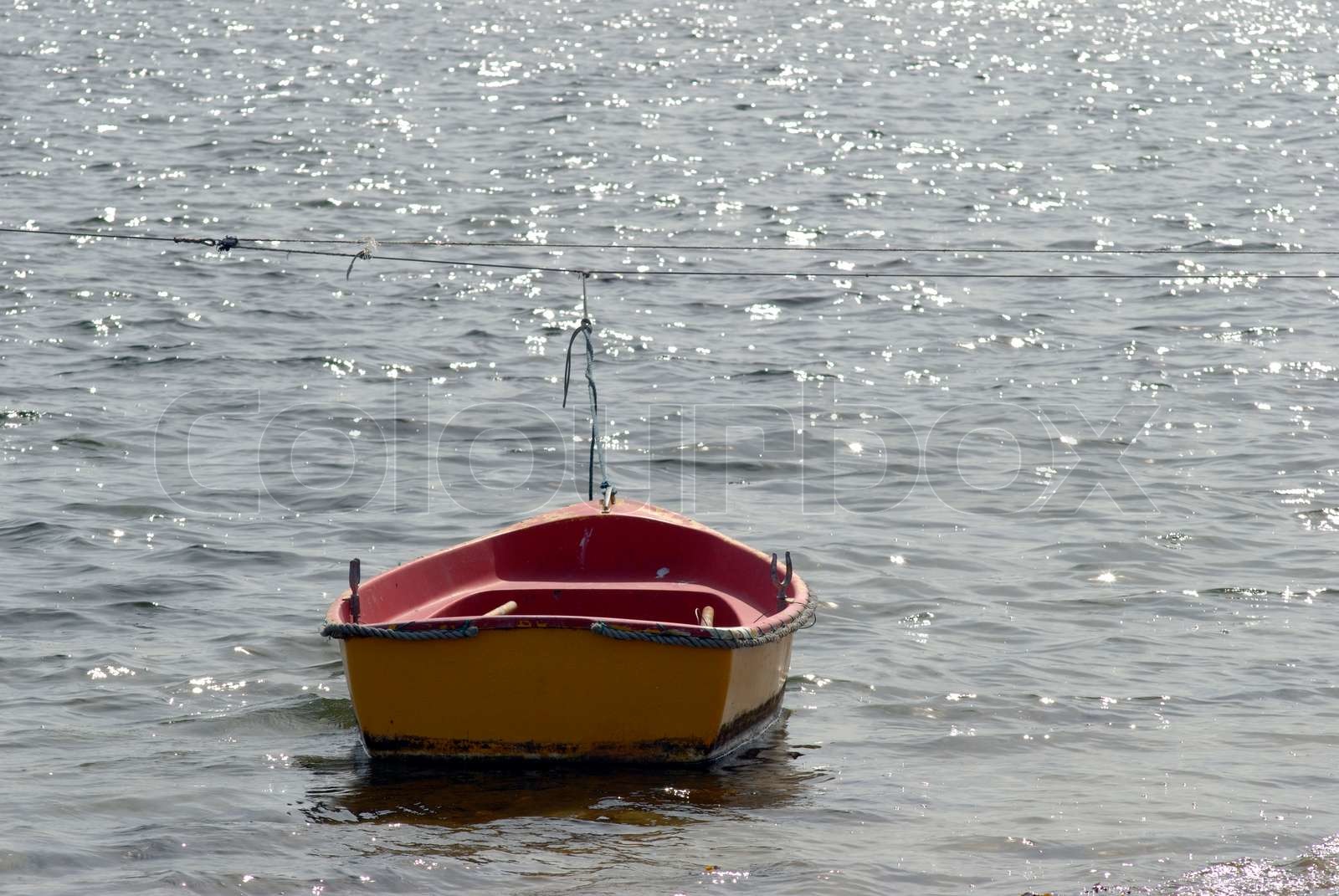 Red small boat | Stock image | Colourbox