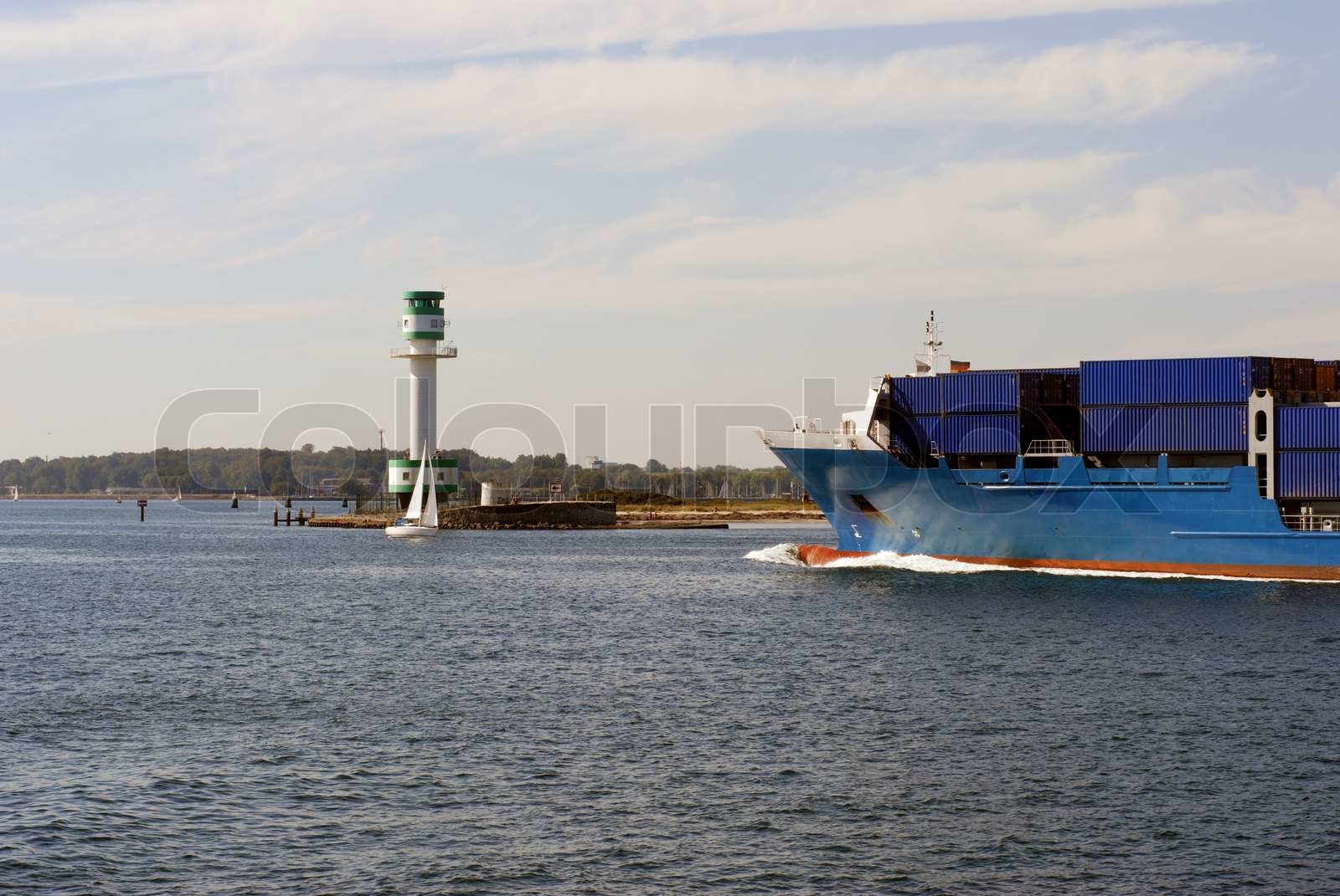 Container ship in Kieler Fjord | Stock image | Colourbox
