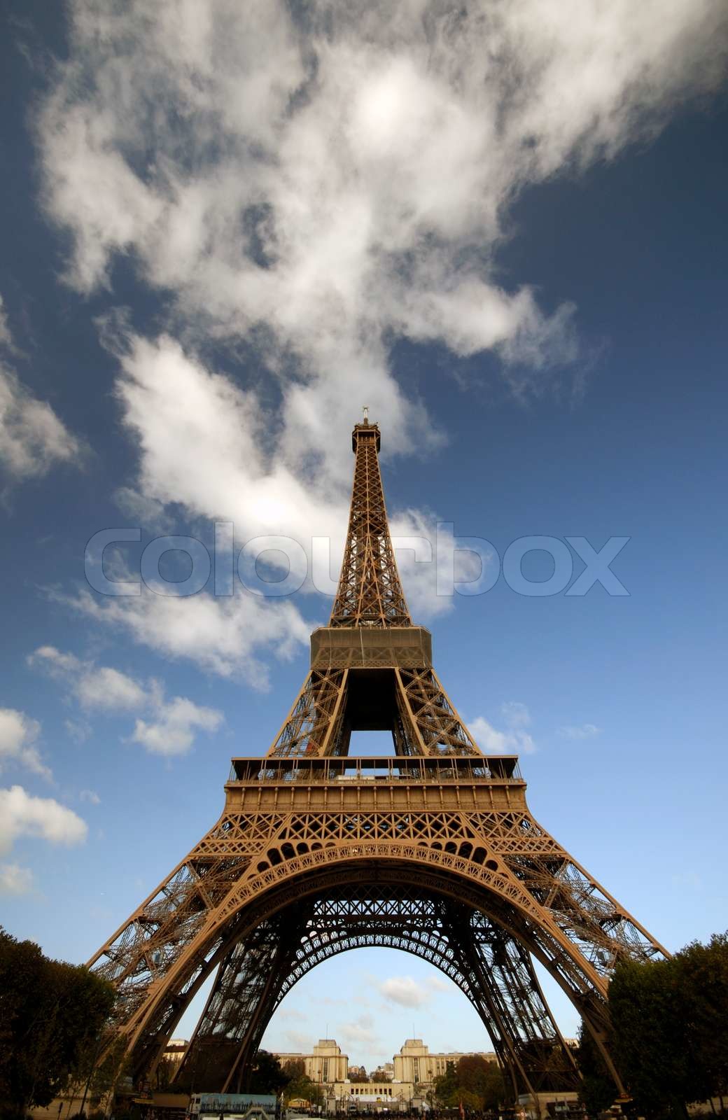 Eiffel Tower and blue sky in Paris, France | Stock image | Colourbox