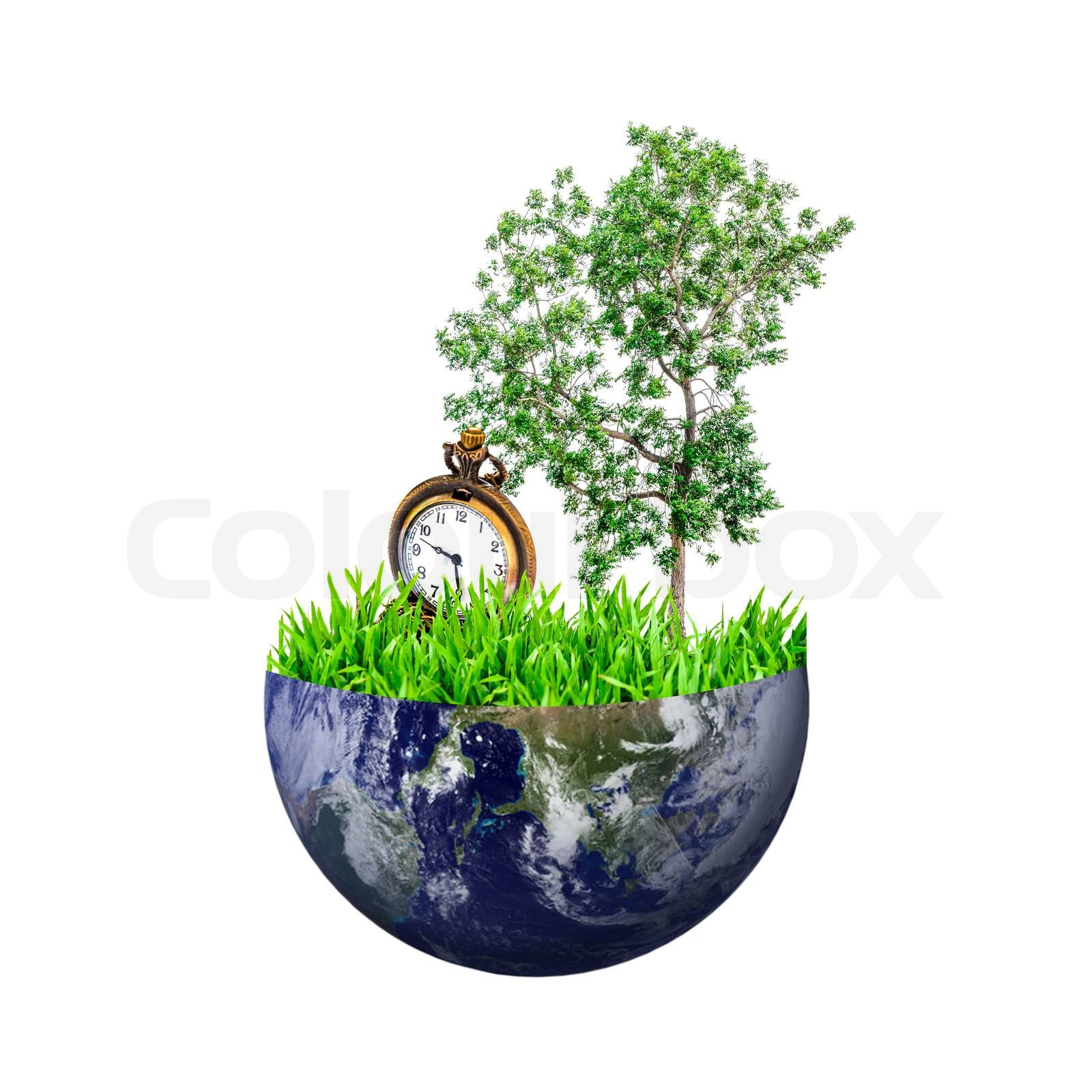 halbe Erde mit grünem Gras und Landschaft, "Elemente dieses Bild von ...