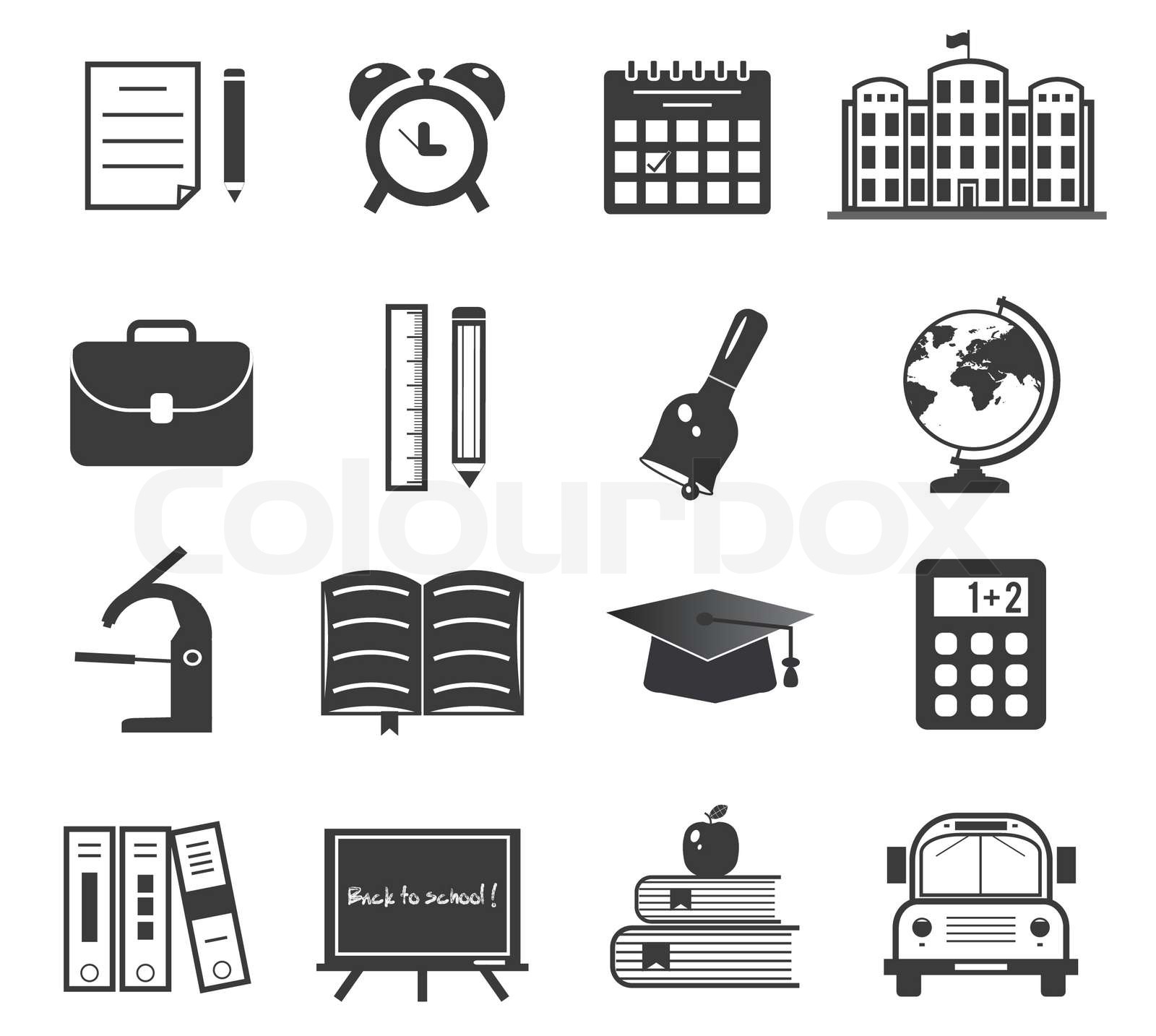 zurück zu Schule-Icon-Set | Stock-Vektor | Colourbox