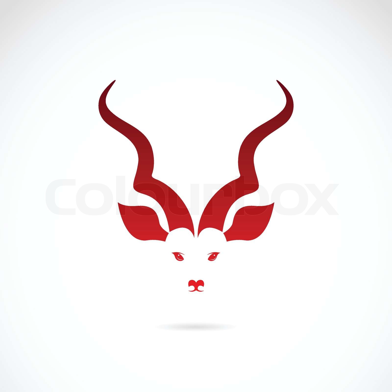 Vector image of an kudu antelope horns | Stock vector | Colourbox
