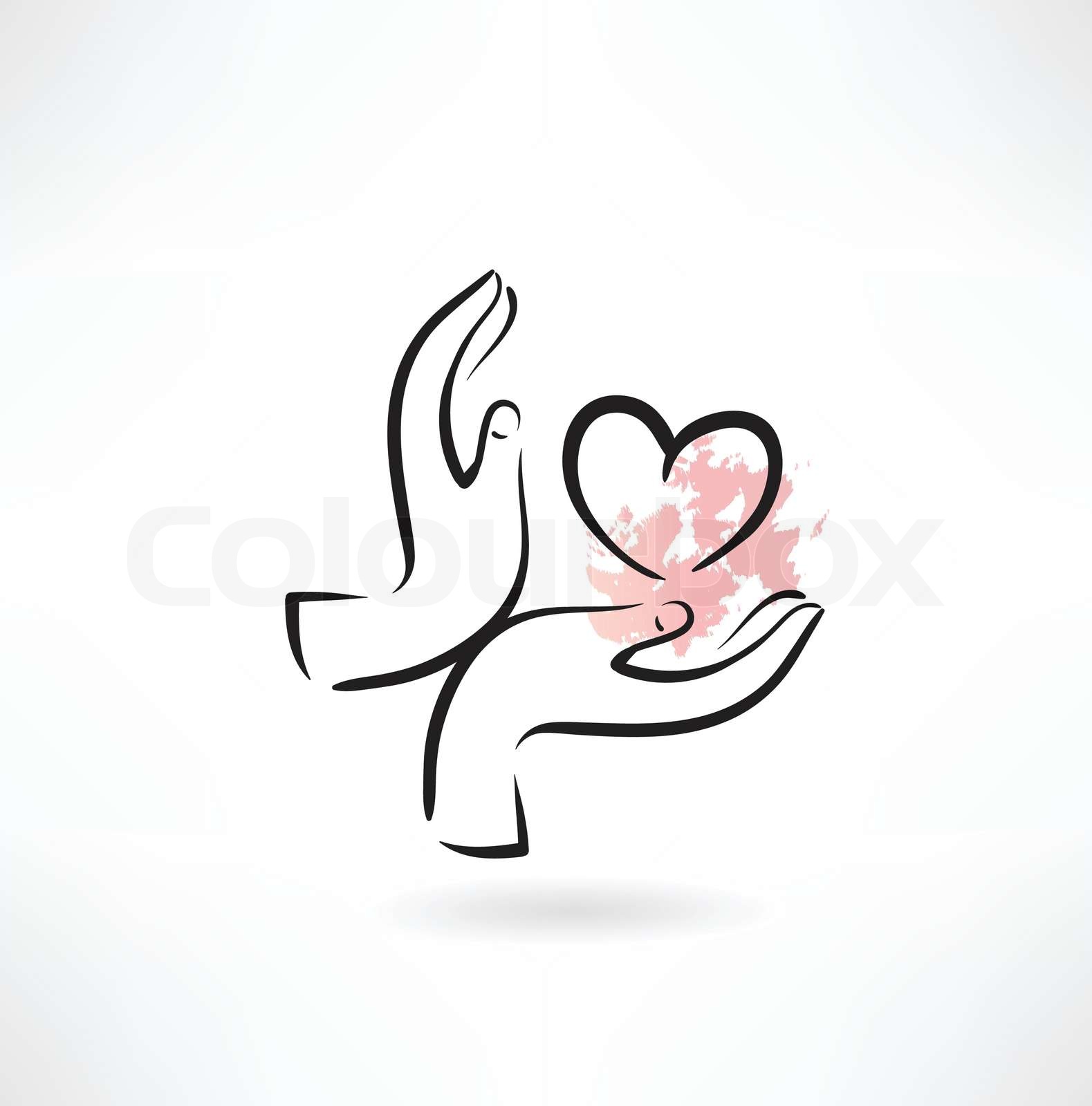 Hand-Herz-Symbol | Stock-Vektor | Colourbox