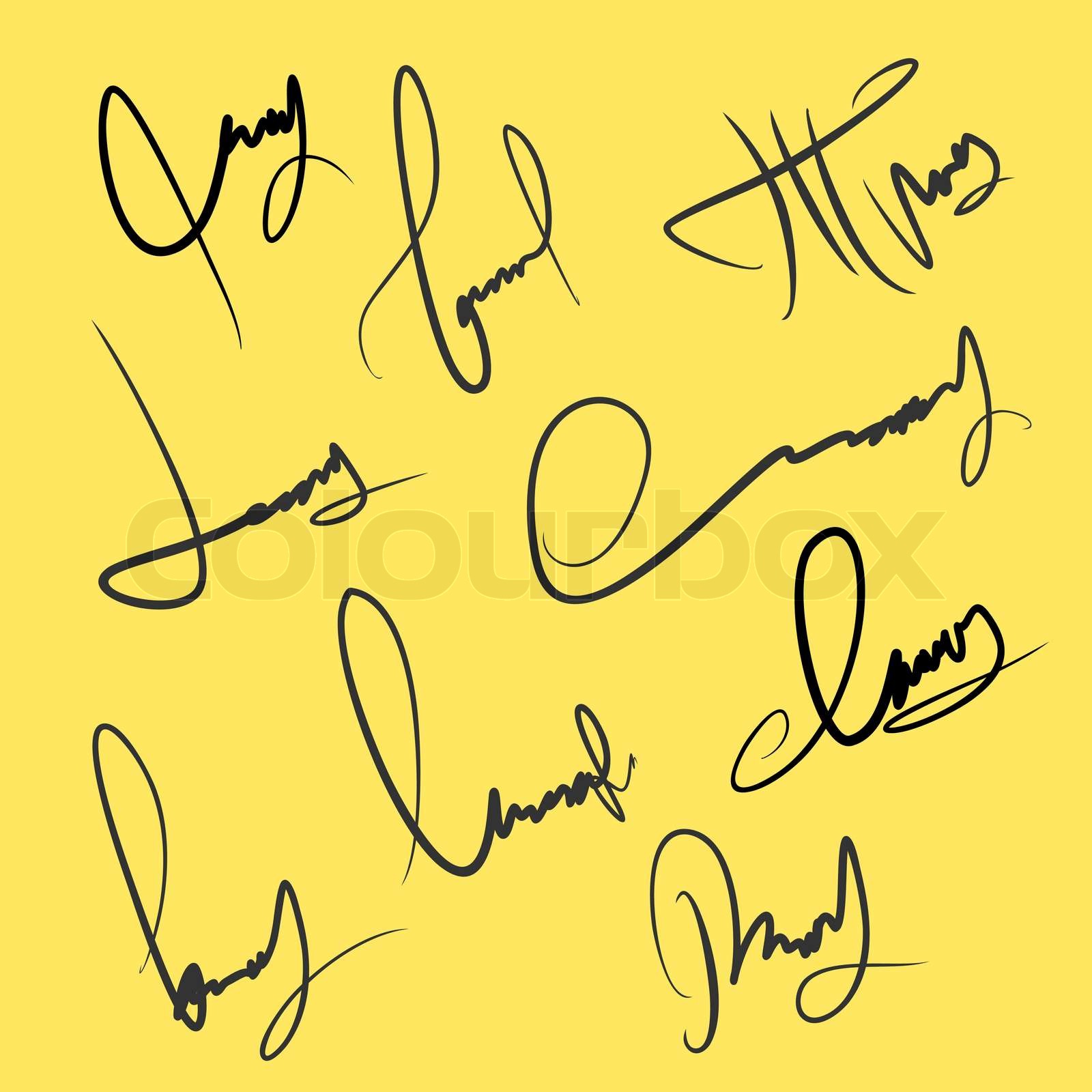 Signature vector set | Stock vector | Colourbox