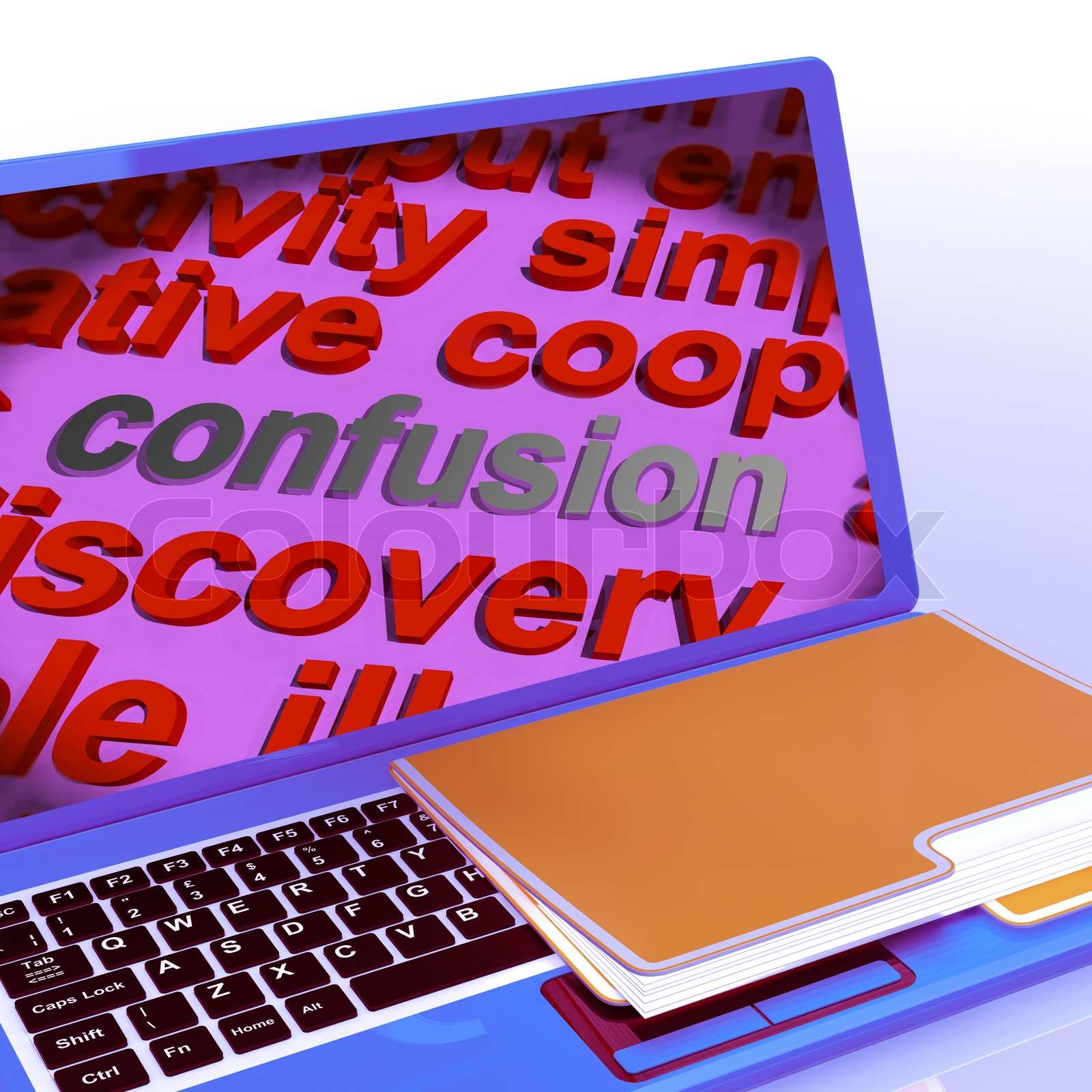 Confusion Word Cloud Laptop Means Confusing Confused Dilemma | Stock ...