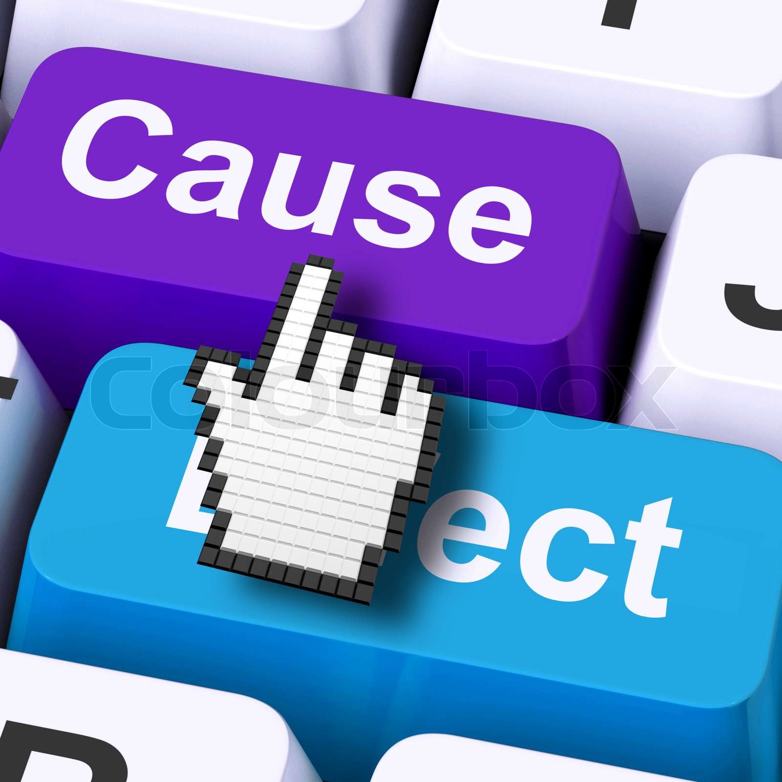 Cause Effect Computer Means Consequence Action Or Reaction Stock Cause Effect Computer Means Consequence Action Or Reaction Stock
