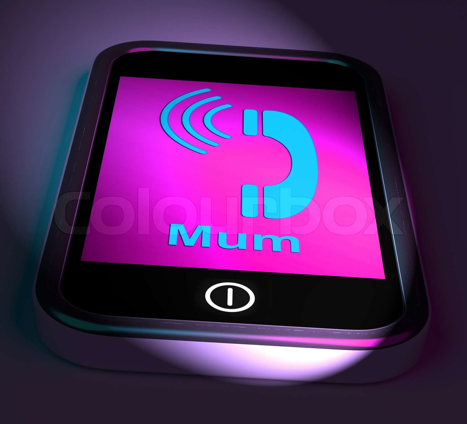 Rufen Sie Mutter am Telefon, mit dem Mittel Mutter reden | Stock Bild ...