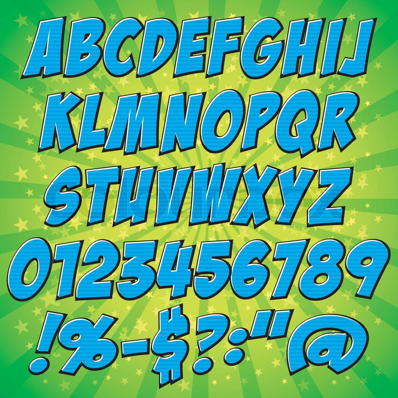 comics style alphabet collection set | Stock vector | Colourbox