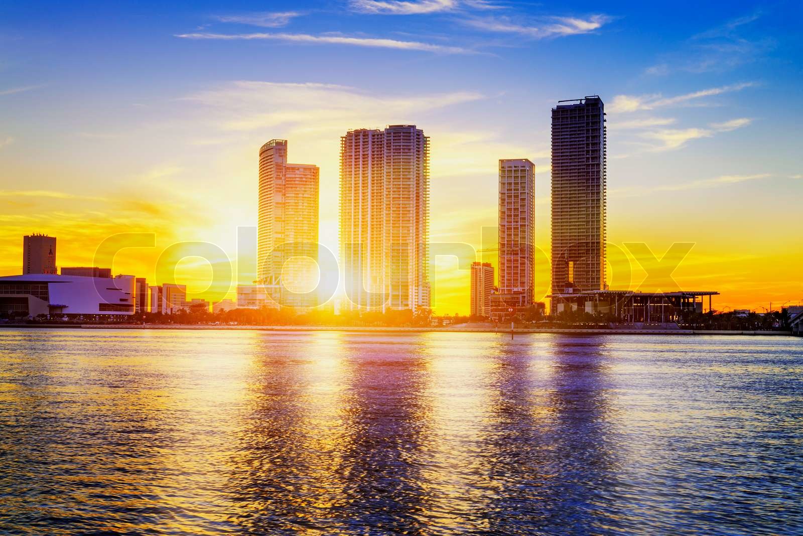 Miami city by night | Stock image | Colourbox