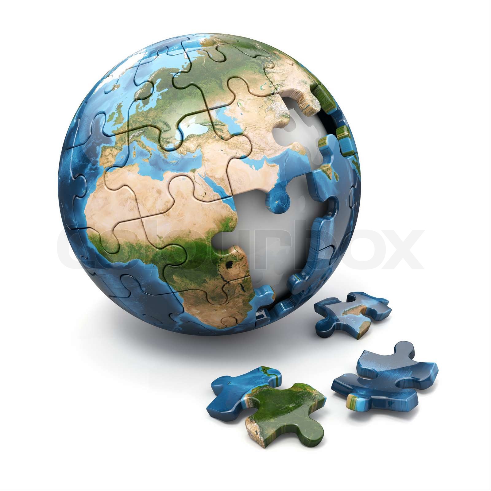 erde, global, puzzle | Stock Bild | Colourbox
