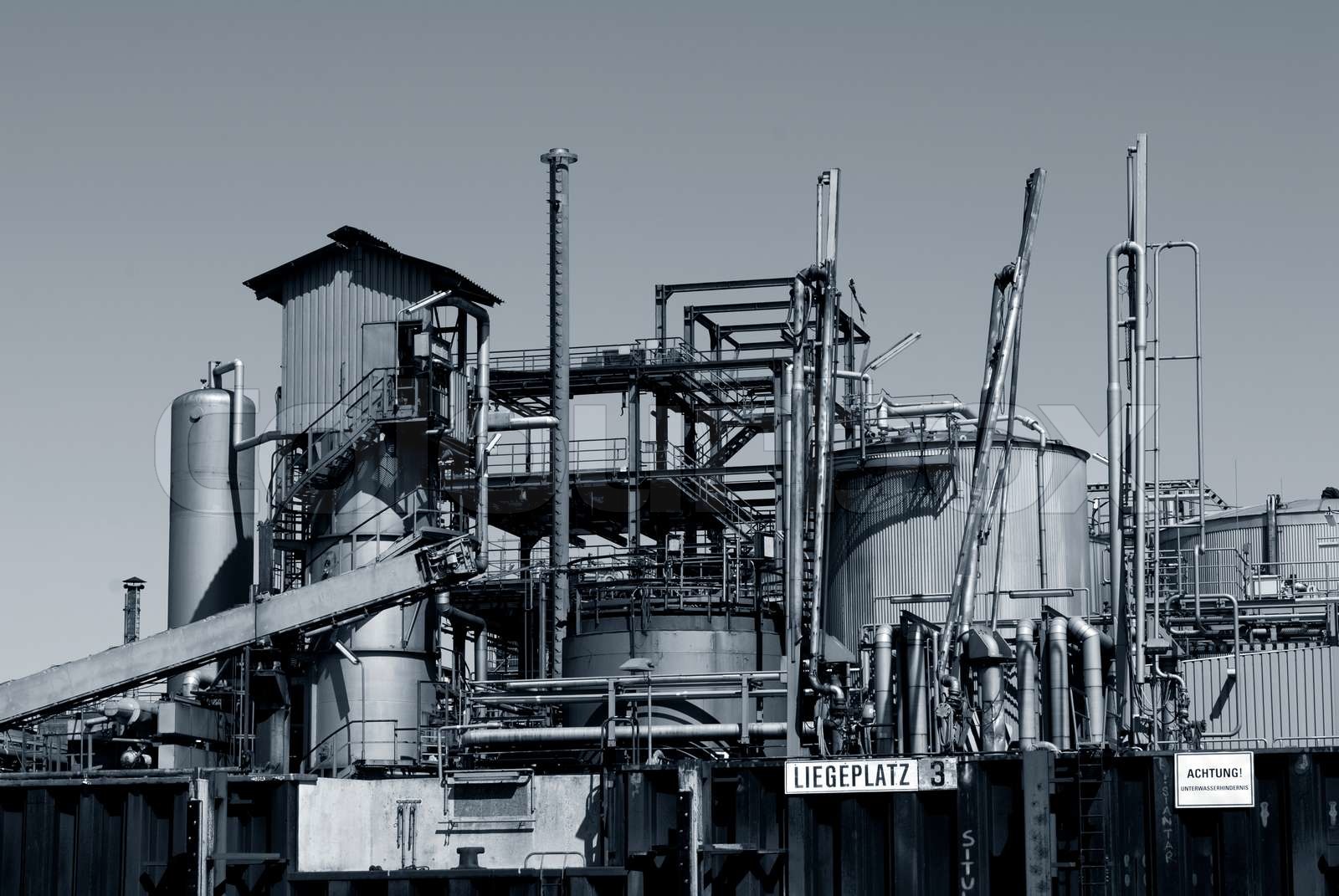 Oil refinery. | Stock image | Colourbox