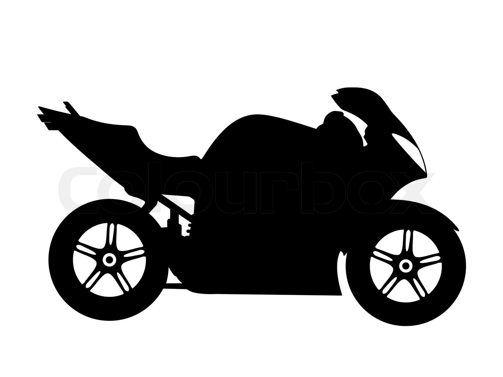 Black silhouette on a motorcycle. Vector illustration. | Stock vector ...