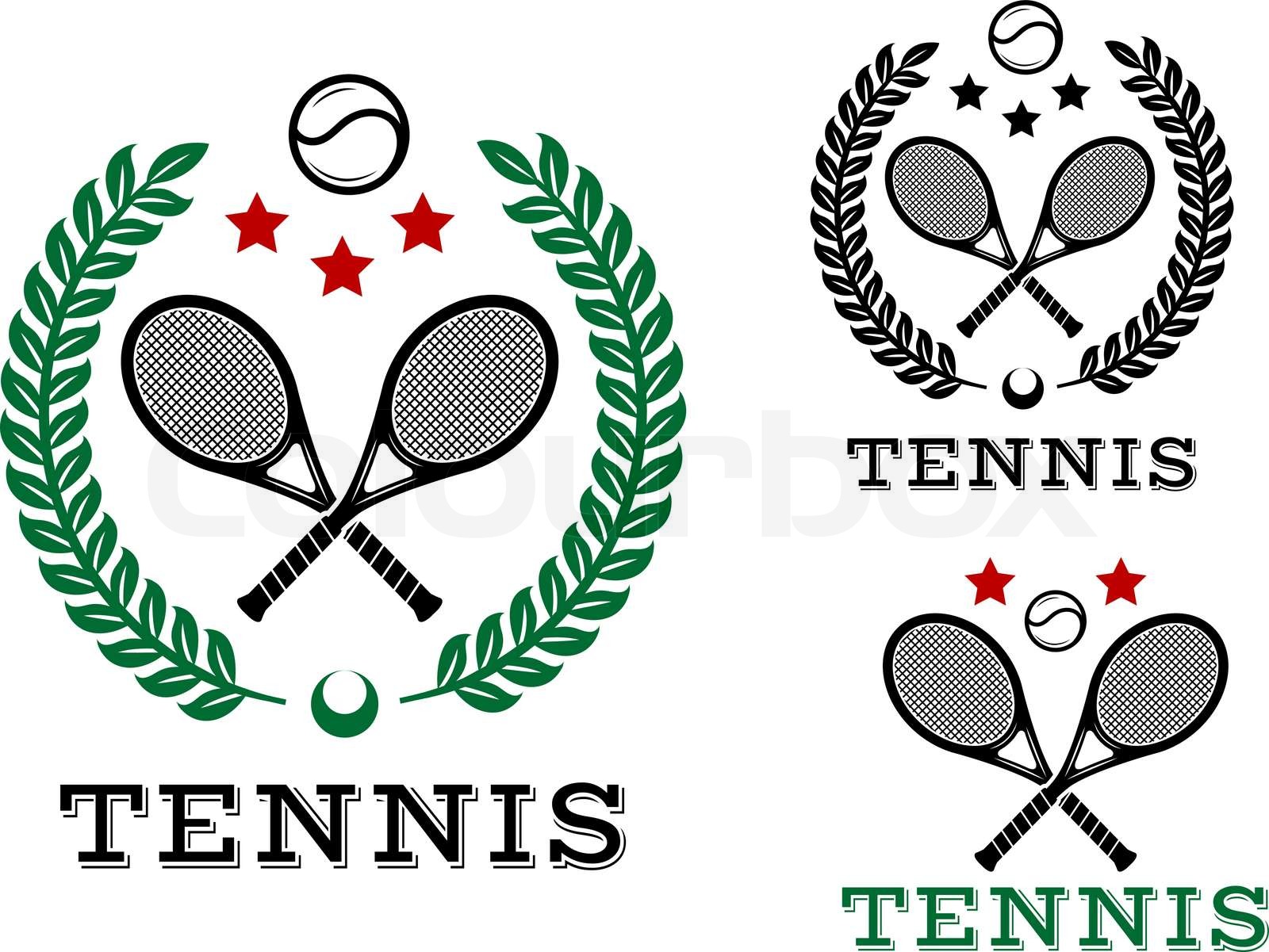 Tennis sporting emblems and symbols | Stock vector | Colourbox