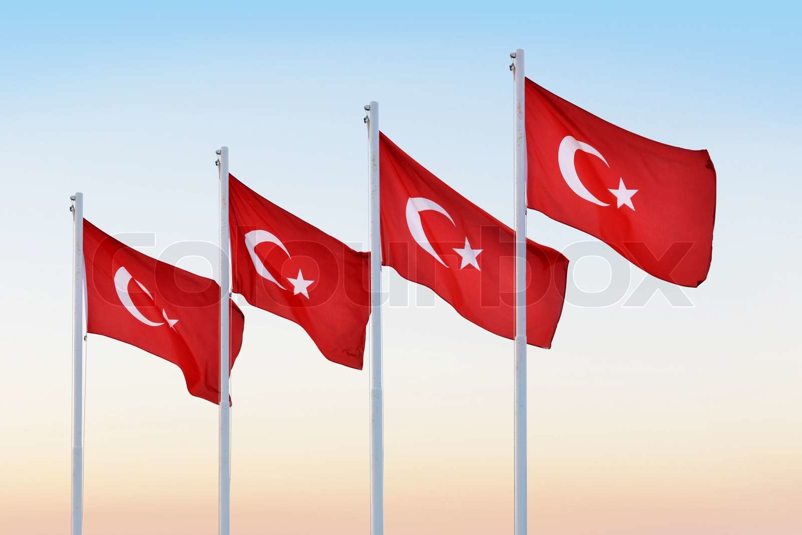 Turkish flags | Stock image | Colourbox