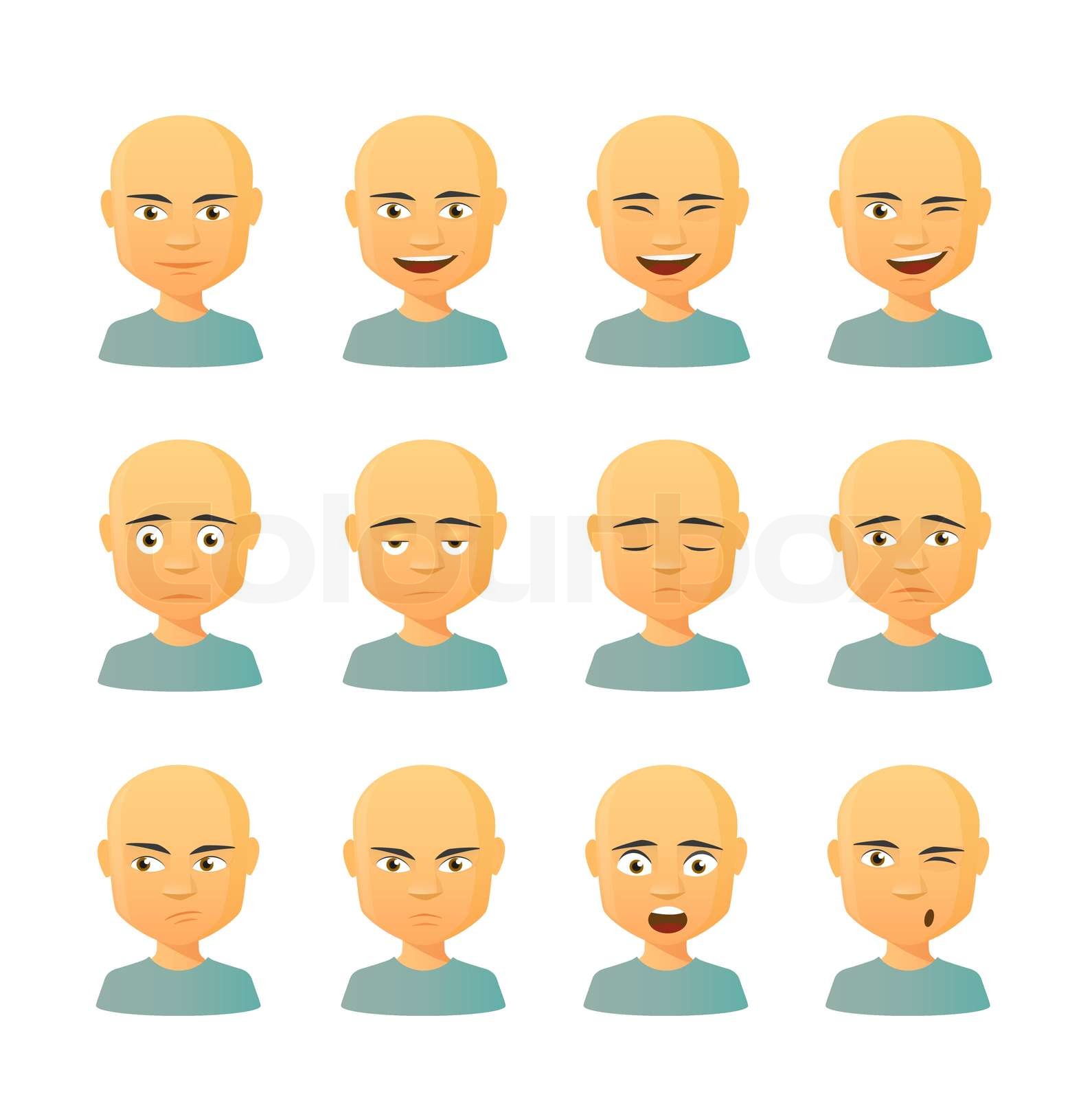 Male avatar expression set | Stock vector | Colourbox