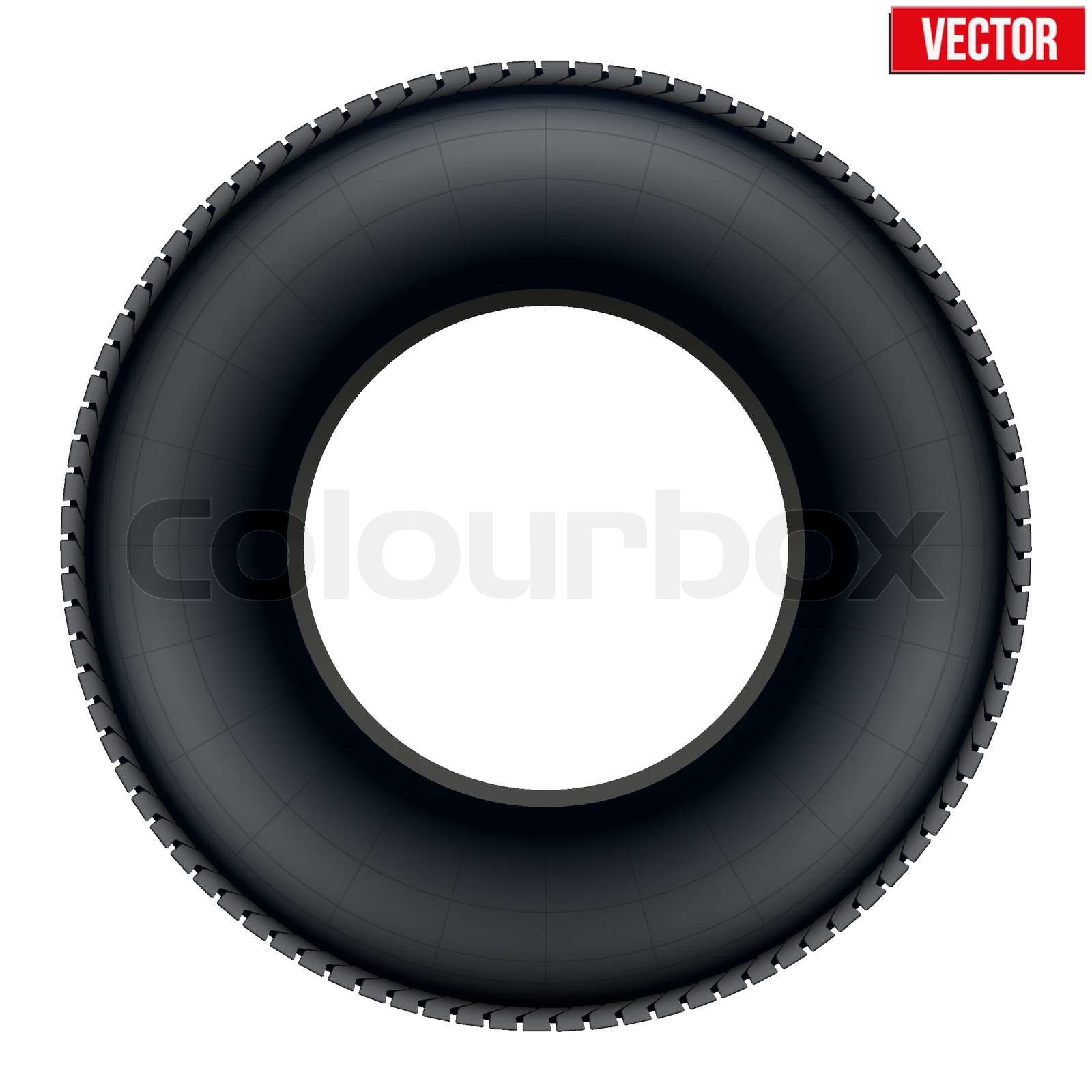Side view of Realistic rubber tire symbol. Vector Illustration | Stock ...