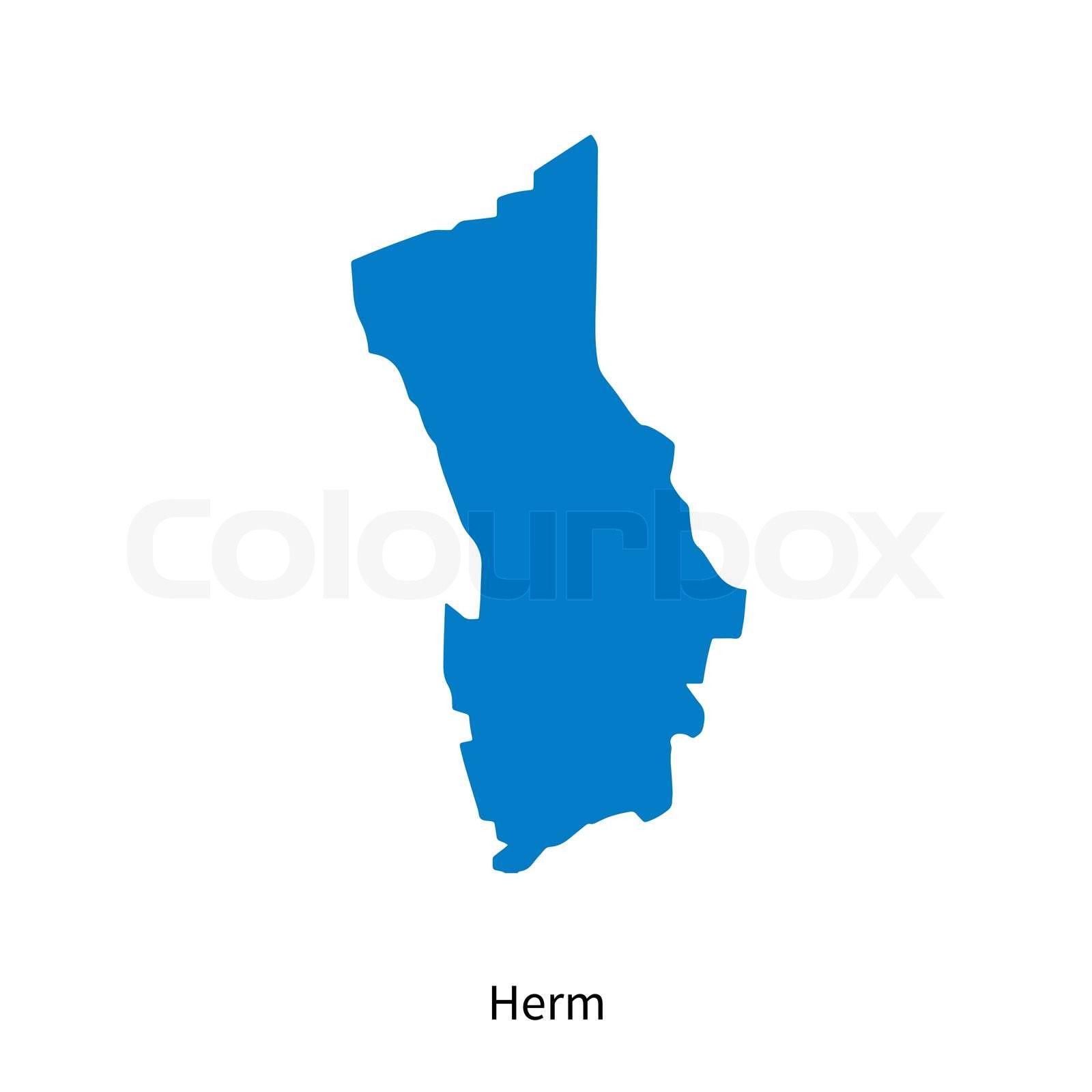 Detailed vector map of Herm | Stock vector | Colourbox