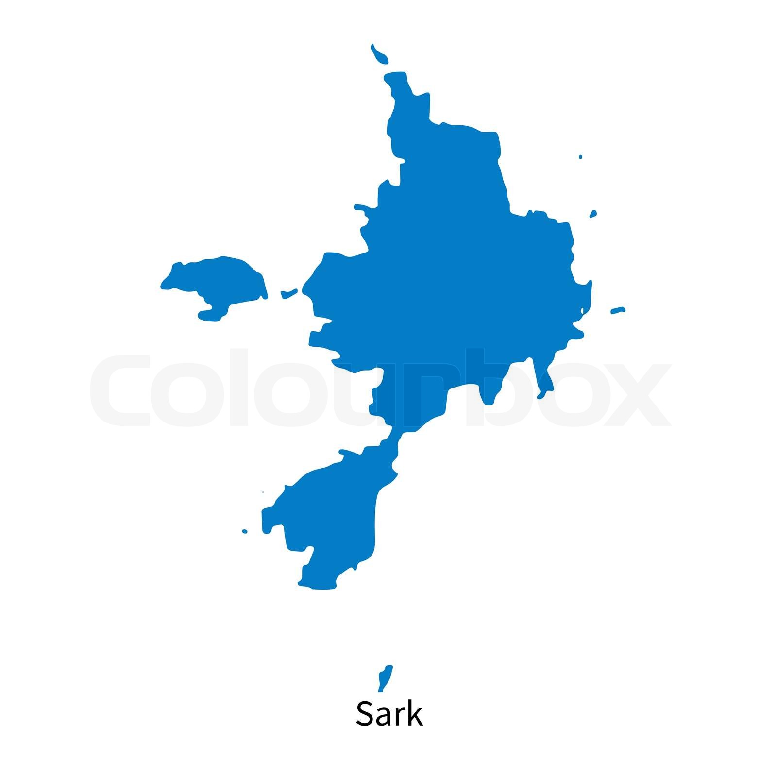 Detailed vector map of Sark | Stock vector | Colourbox