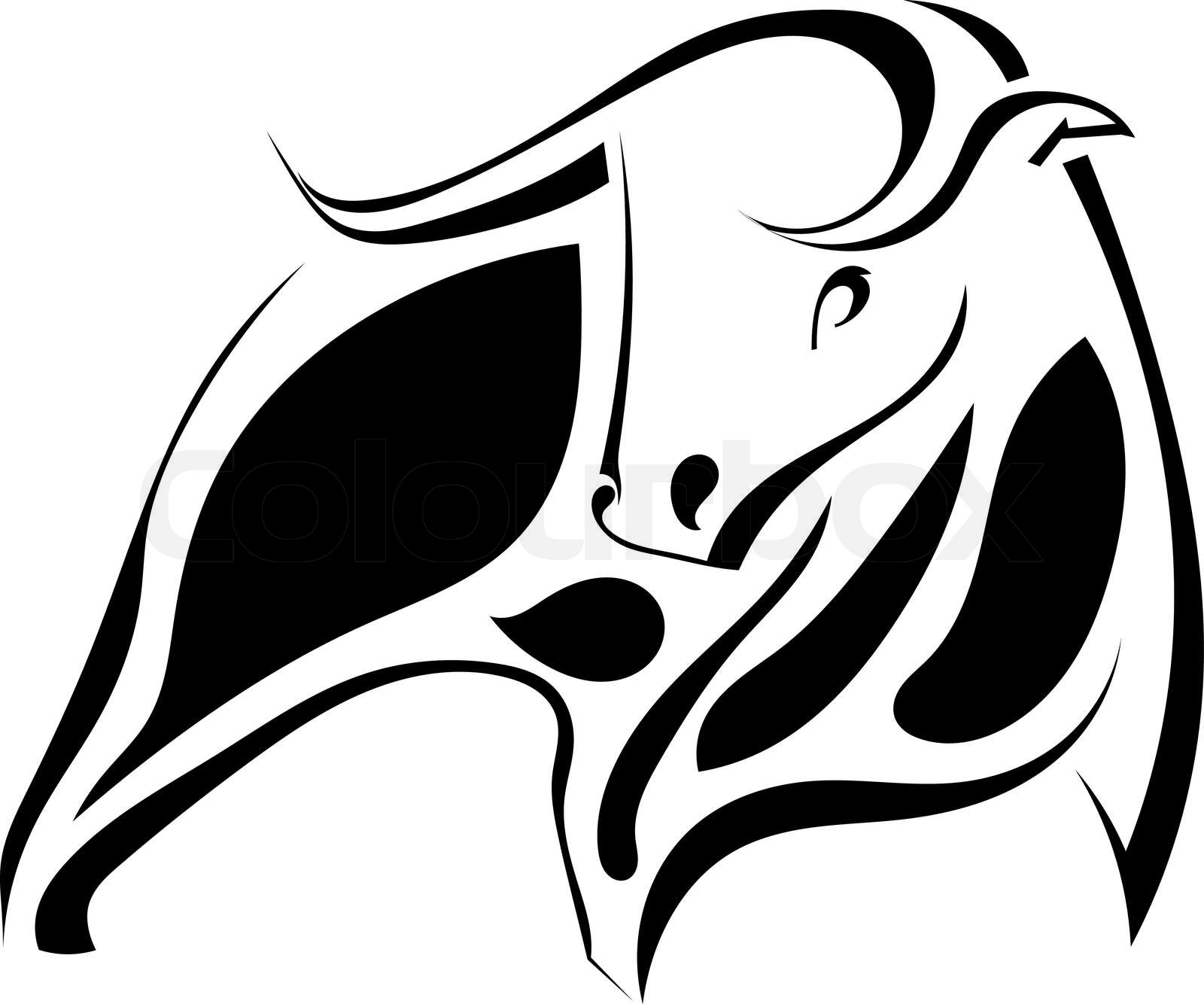 Grafik Von Einem Starken Schwarzen Stier Vektor Illustration Stock Vektor Colourbox