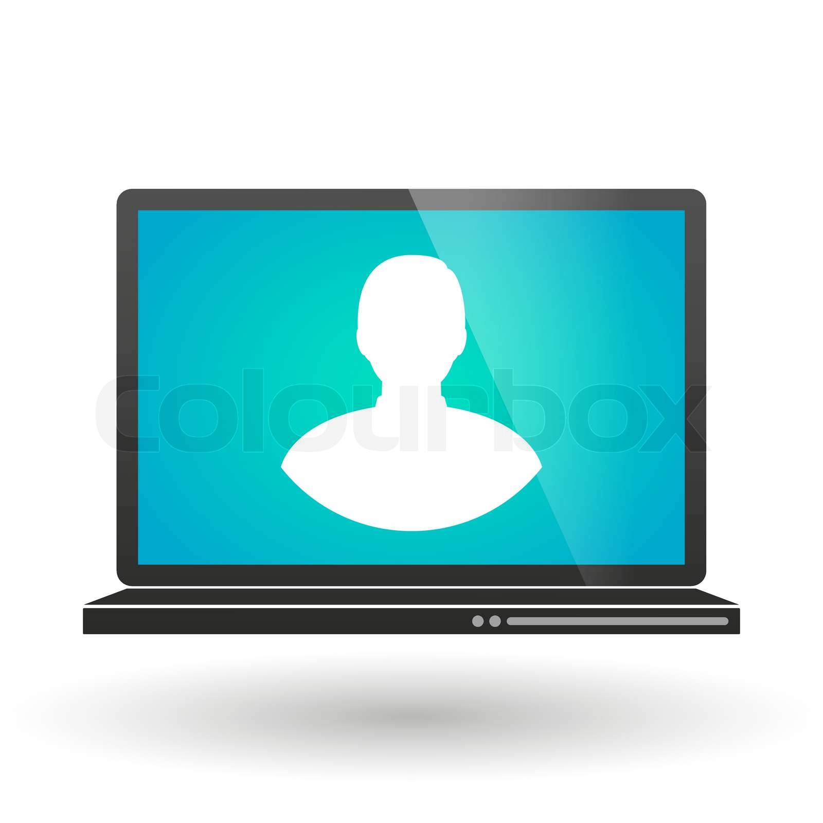 Laptop with an avatar | Stock vector | Colourbox