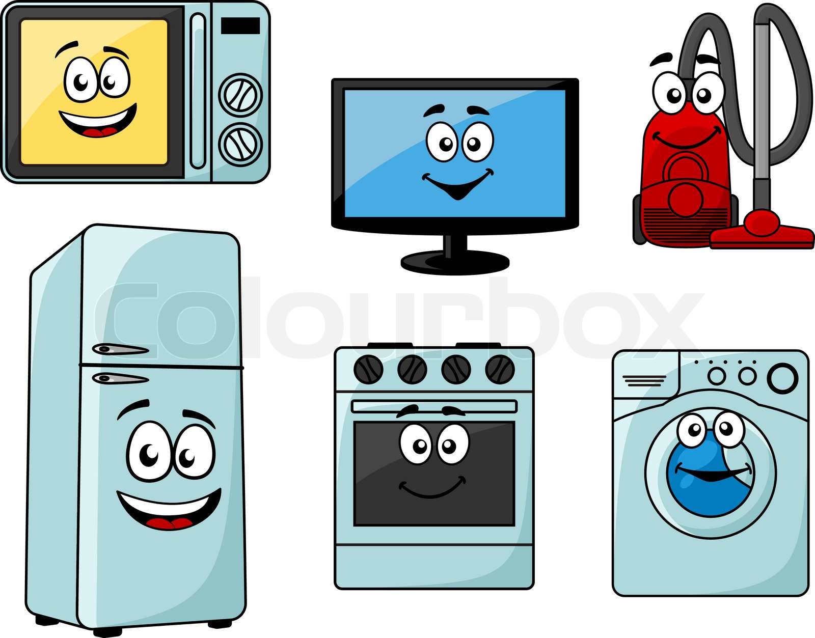 Cartoon household appliances set | Stock vector | Colourbox