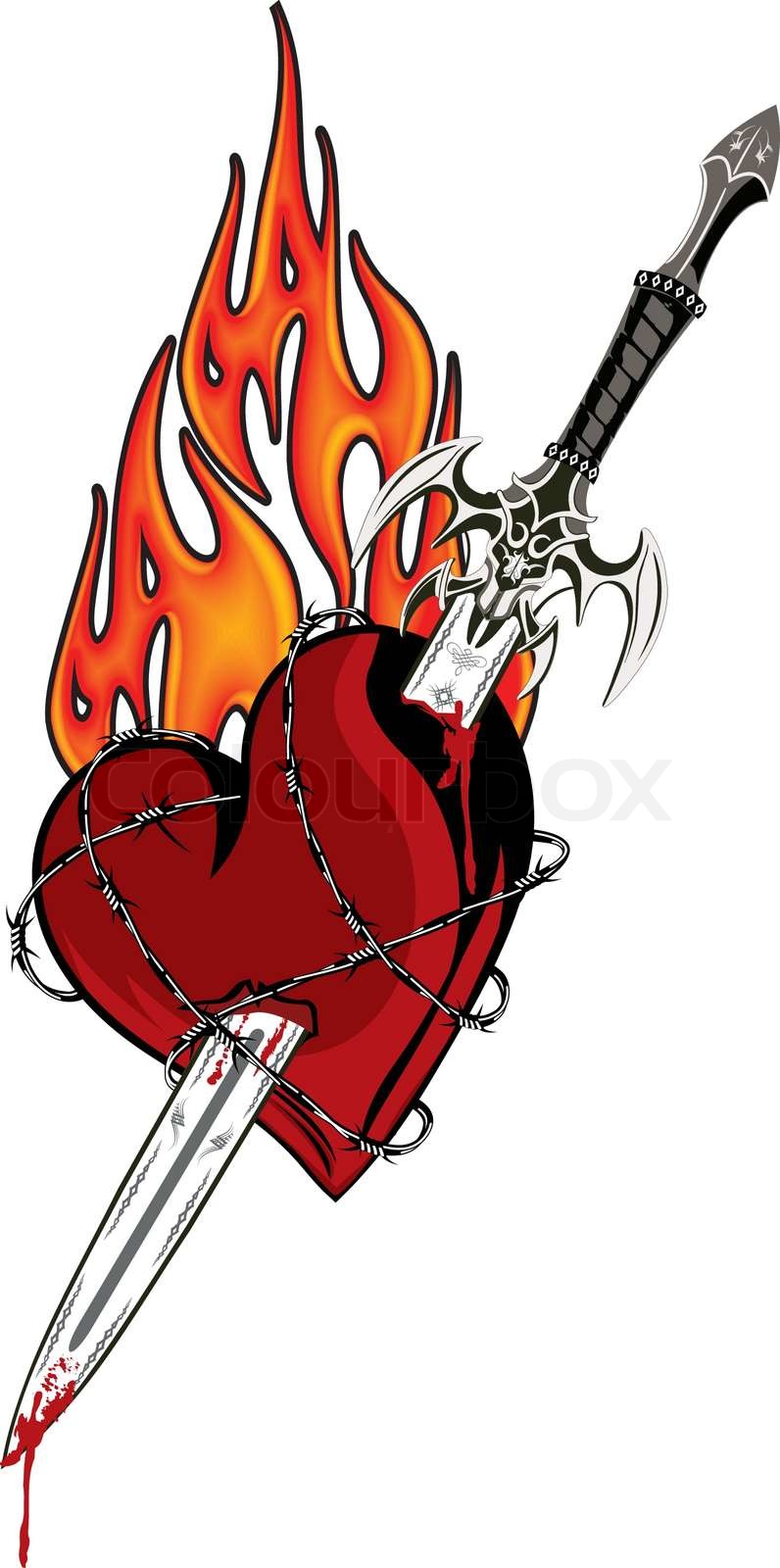 Sword in the heart | Stock vector | Colourbox