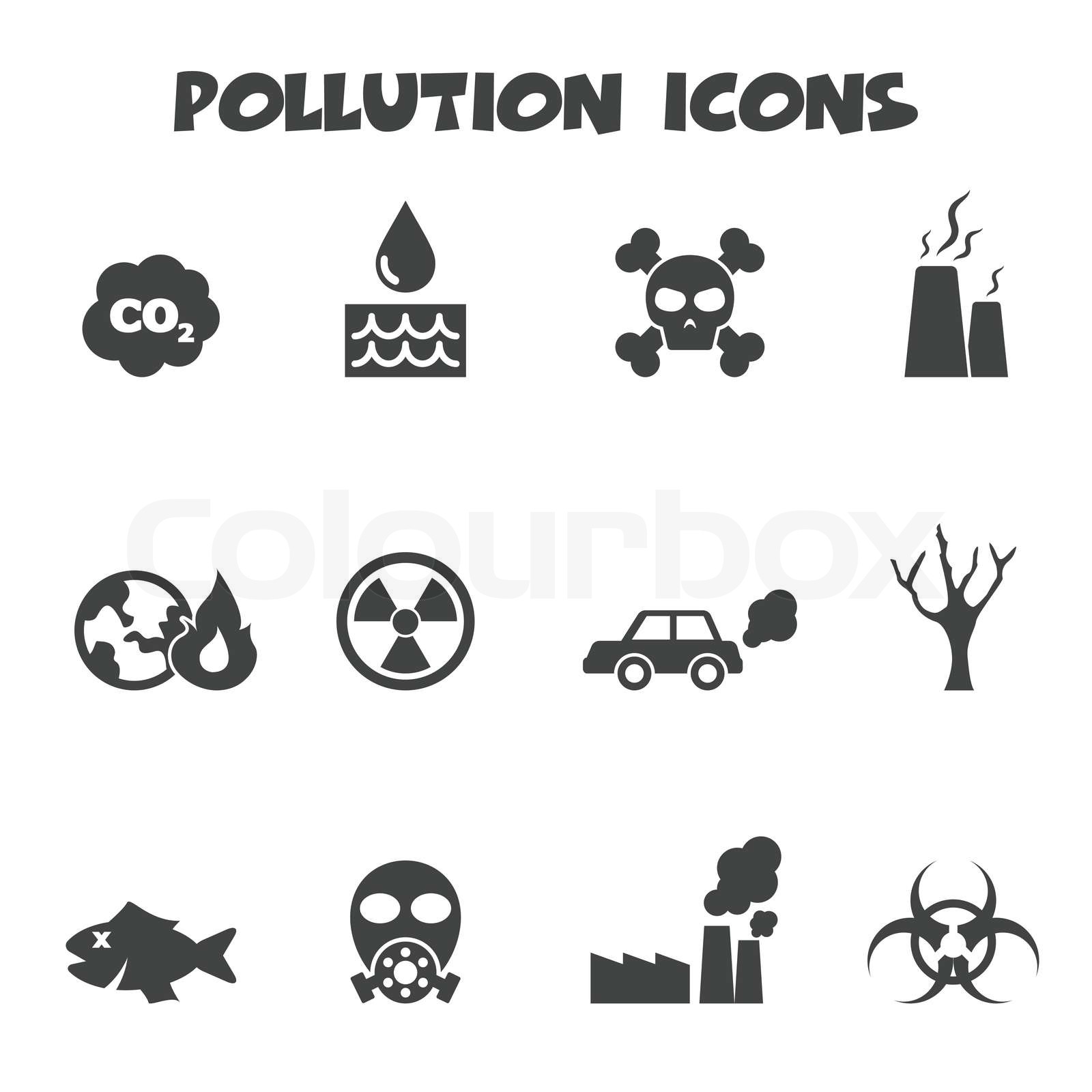 pollution icons | Stock vector | Colourbox