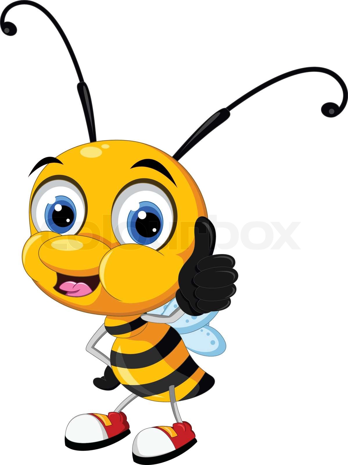 kleine Biene Cartoon Daumen | Stock-Vektor | Colourbox