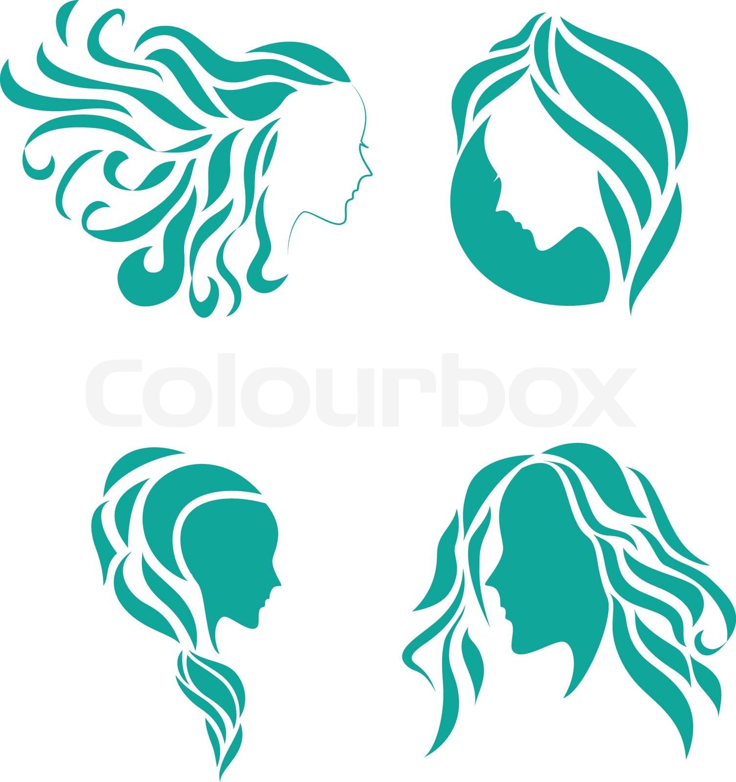 Hair fashion icon symbol of female beauty | Stock vector | Colourbox