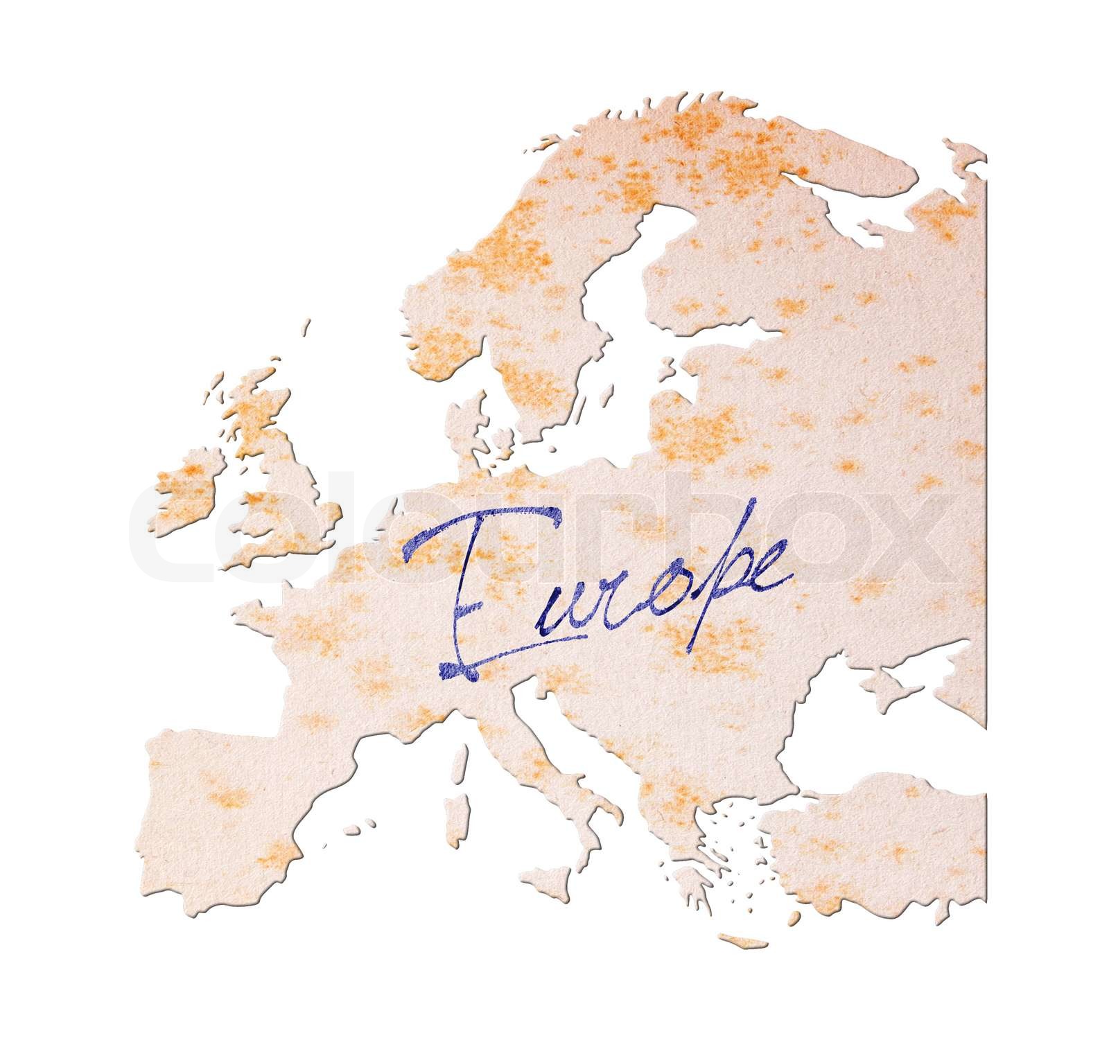 Europe - Old paper with handwriting | Stock image | Colourbox