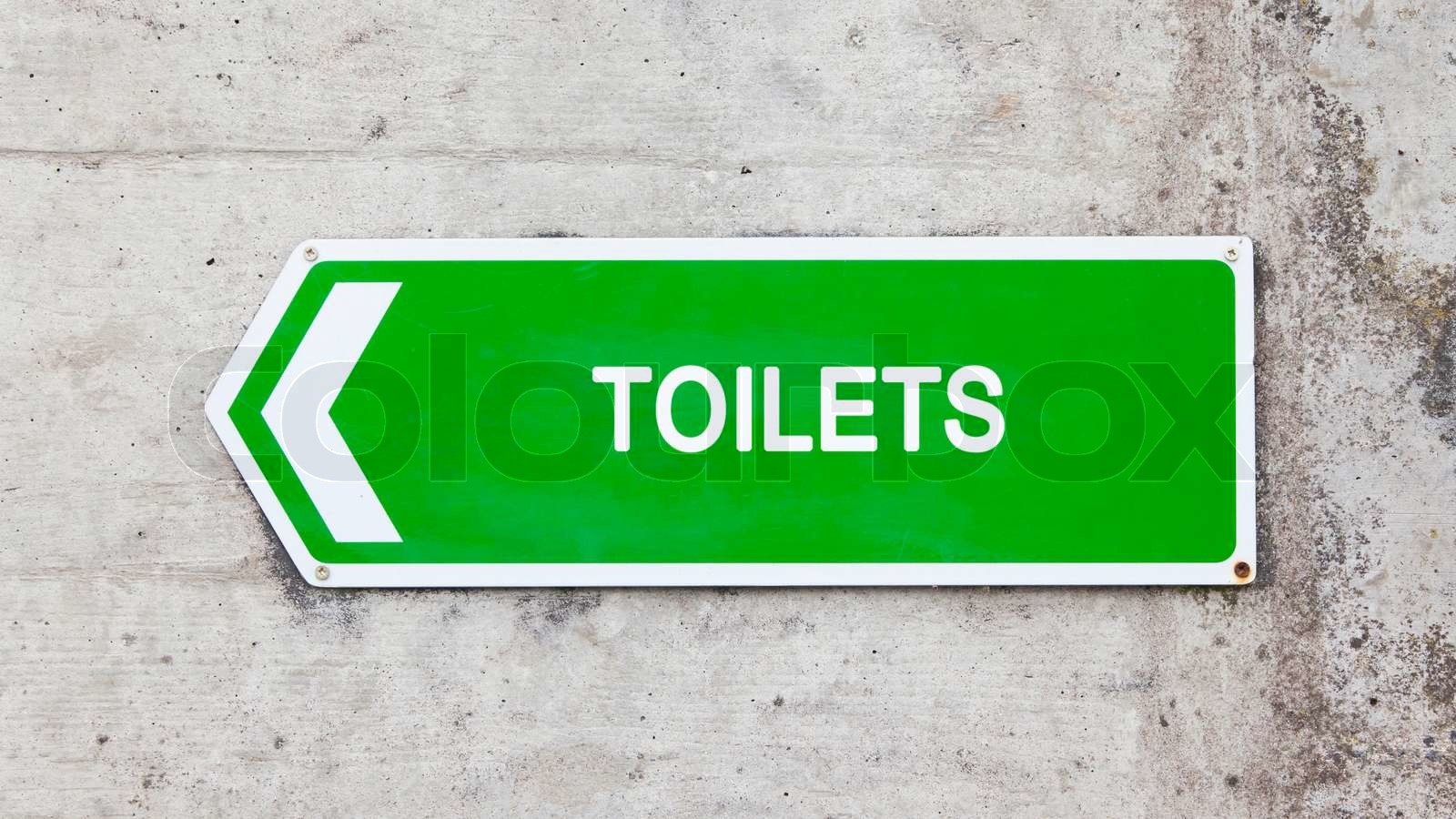 Green sign - Toilets | Stock image | Colourbox