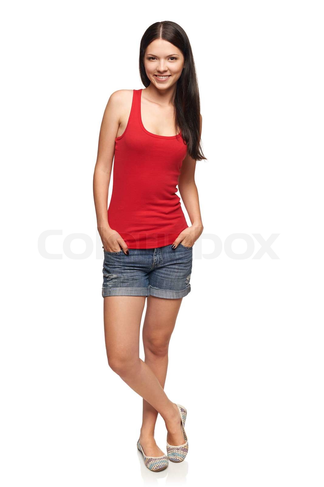 Full body woman standing relaxed | Stock image | Colourbox