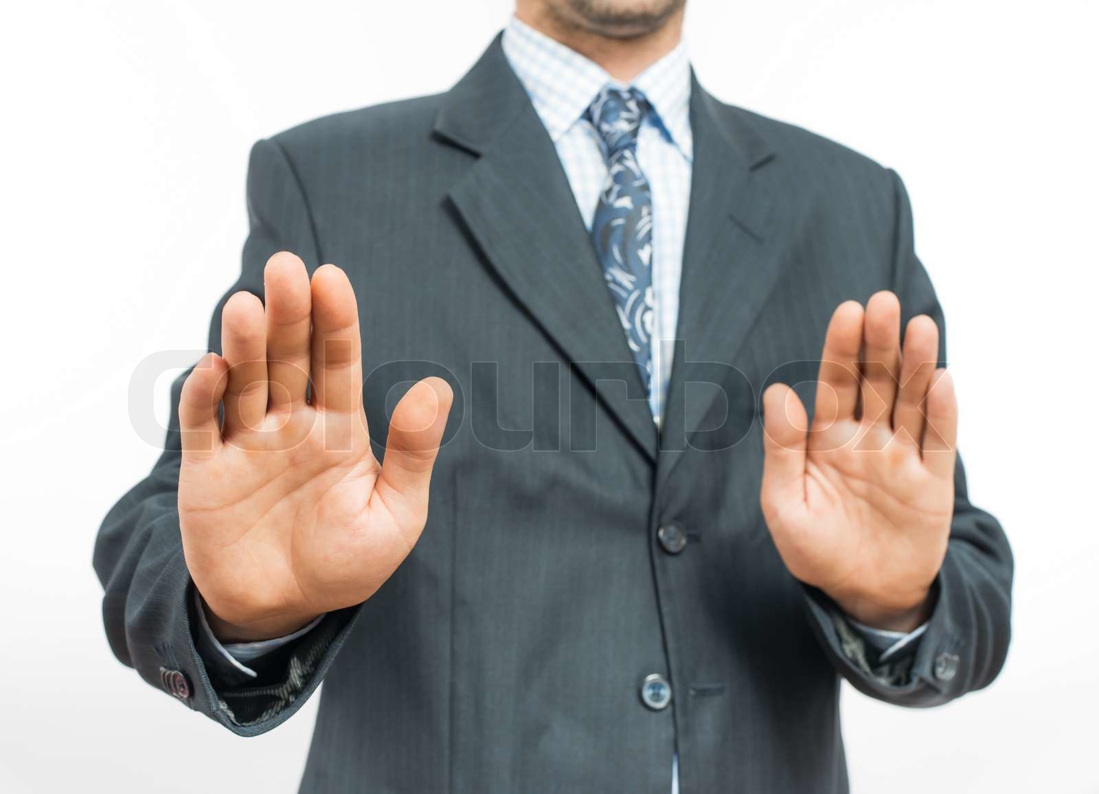 Man showing hand gestures | Stock image | Colourbox