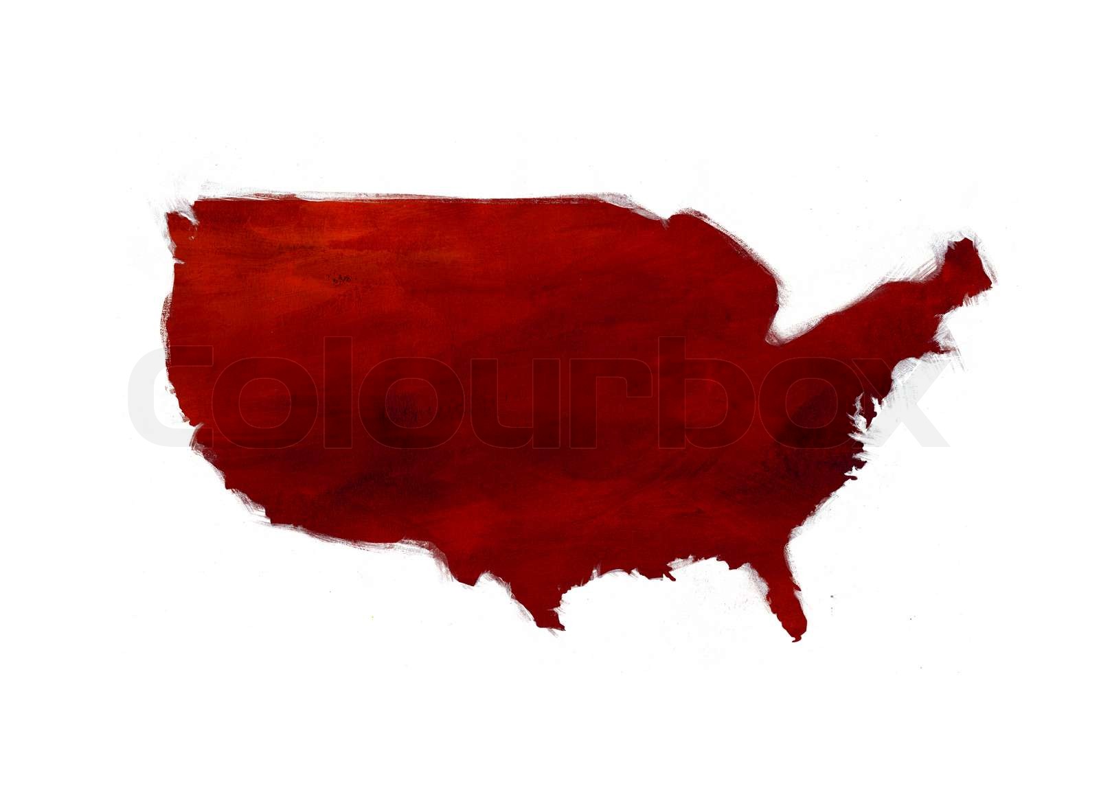 Textured Map of United States - america - red and white | Stock image ...