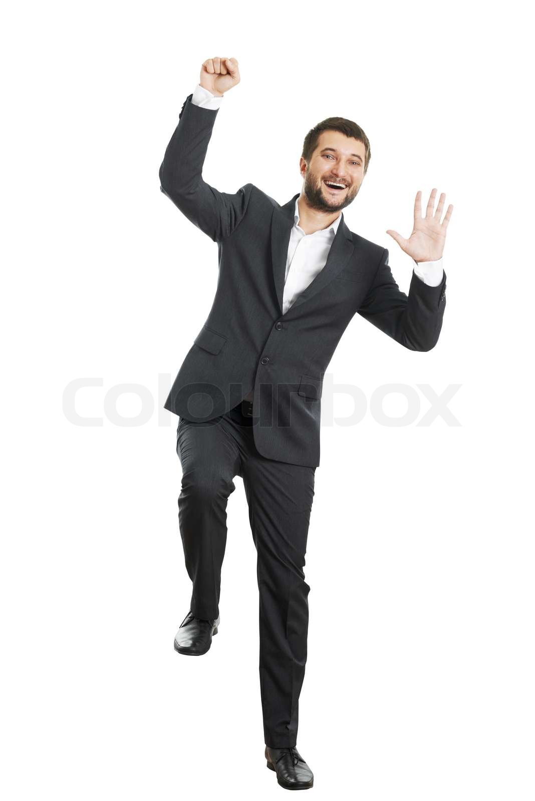 man waving his hand | Stock image | Colourbox