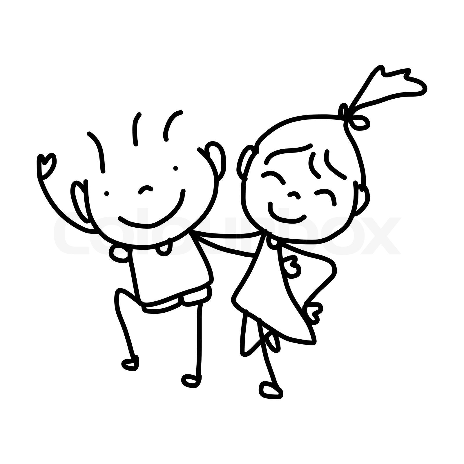 hand drawing happy kids | Stock vector | Colourbox