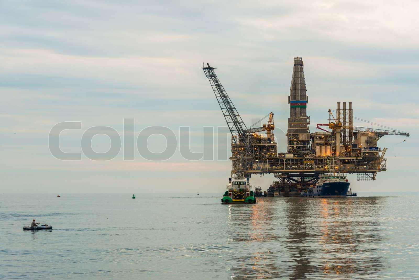 Oil rig platform in the calm sea | Stock image | Colourbox