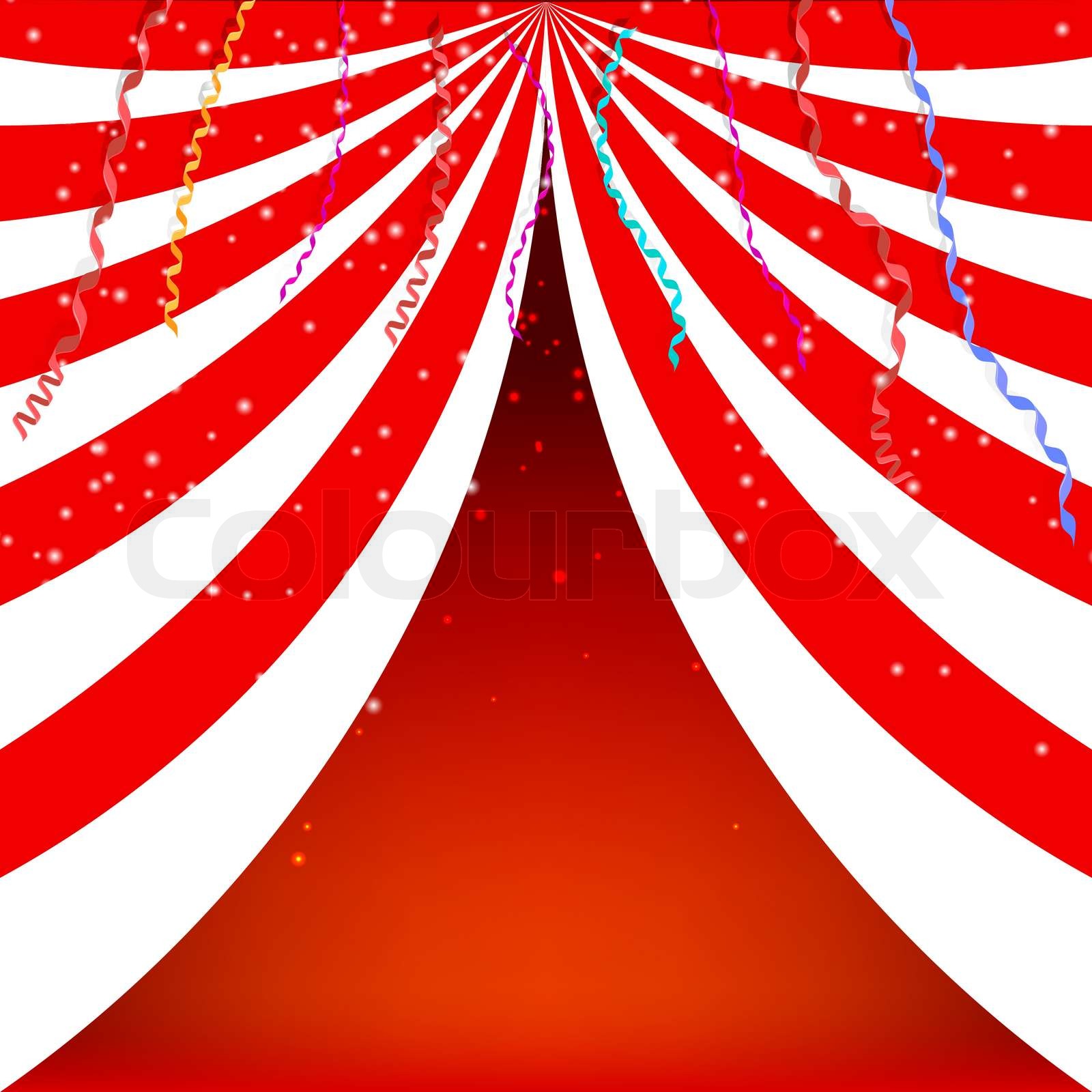 Hintergrund-Zirkus-Poster mit Serpnatinom und Konfetti. Vektor ...
