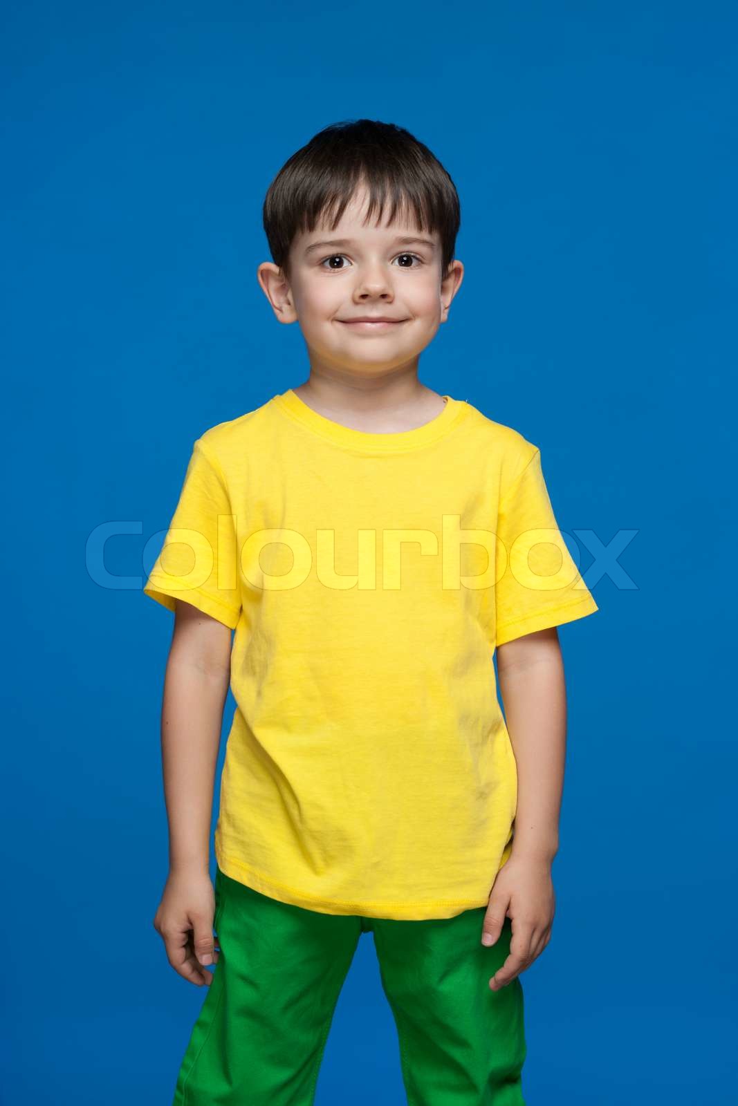 Little boy in the yellow shirt | Stock image | Colourbox