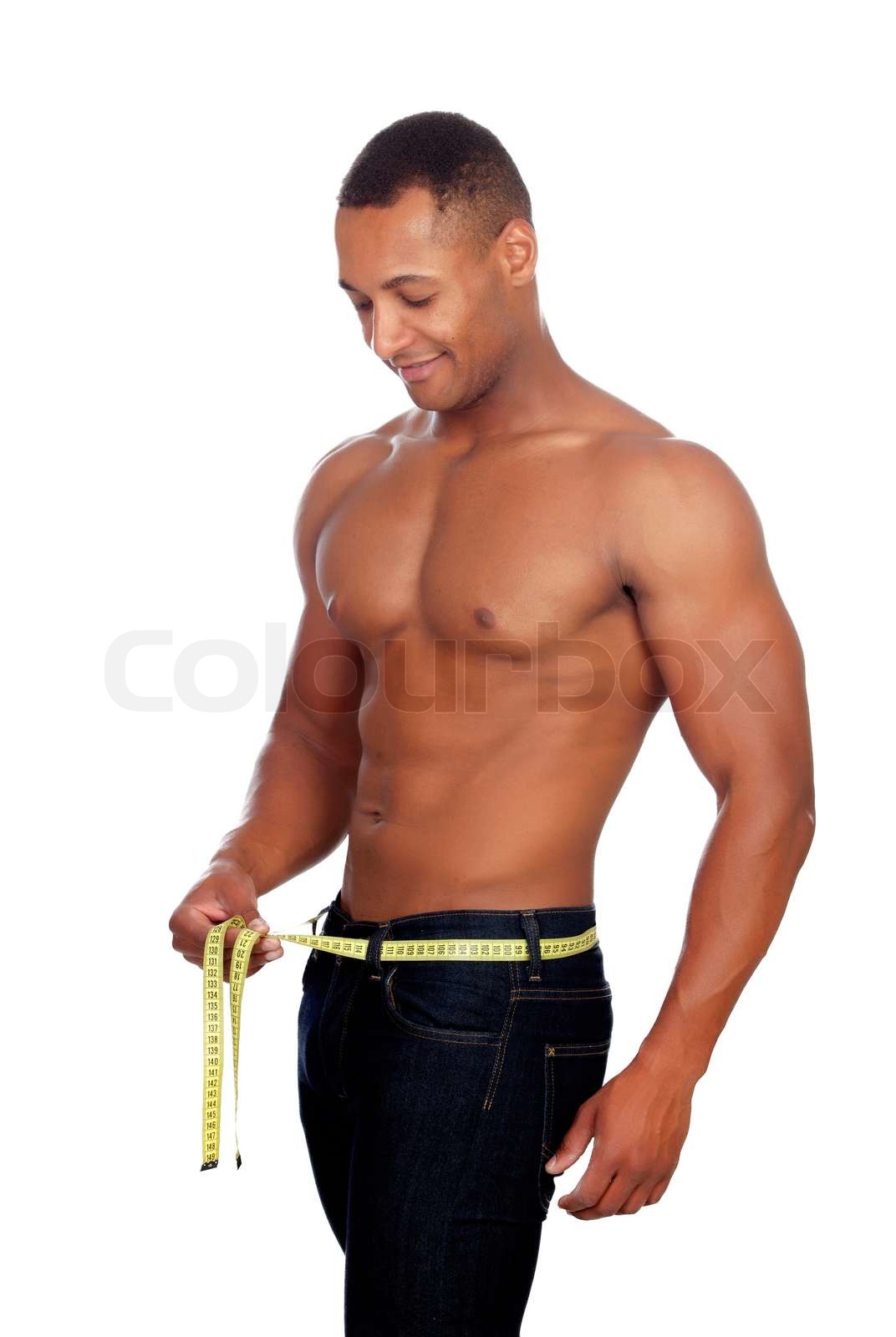 starker Mann mit Maßband | Stock Bild | Colourbox