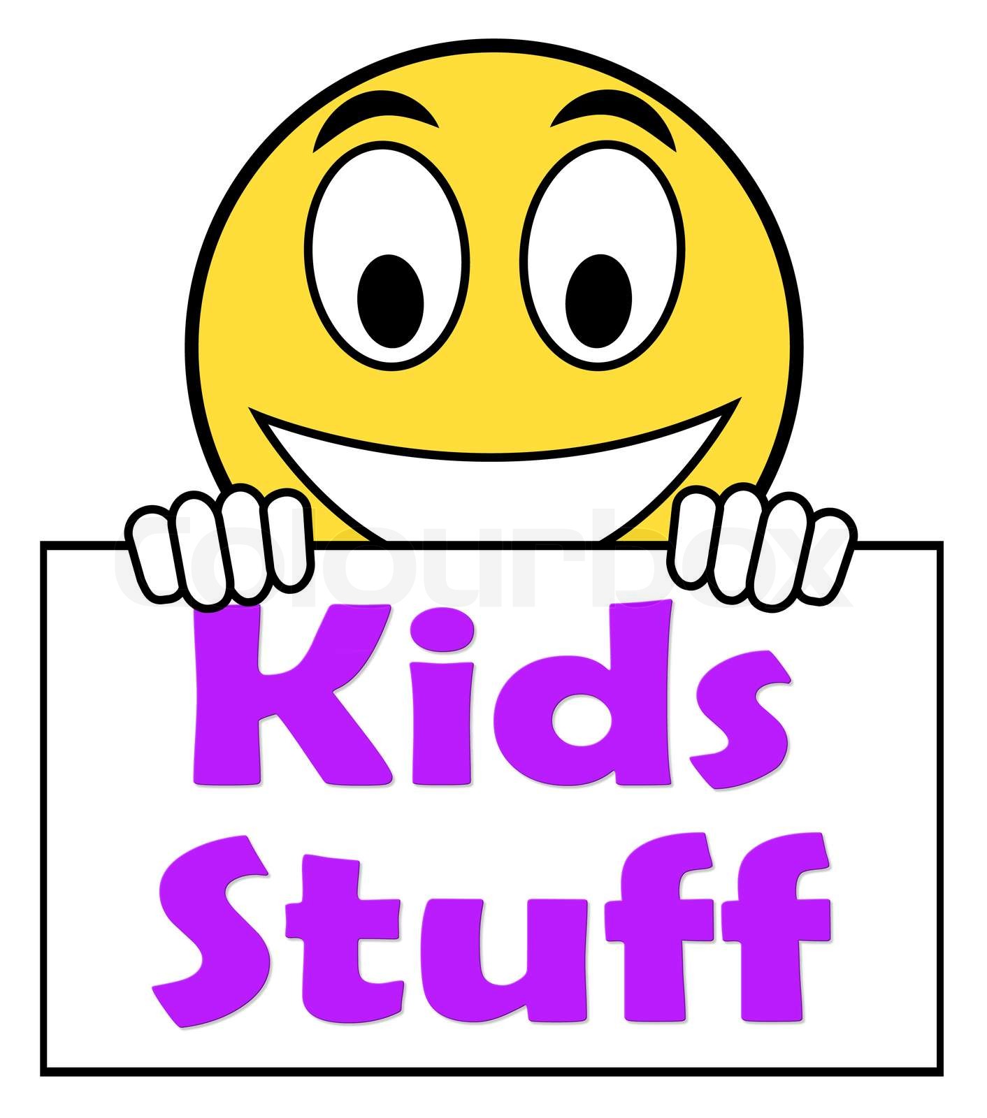 Kids Stuff On Sign Means Online Activities For Children | Stock image ...