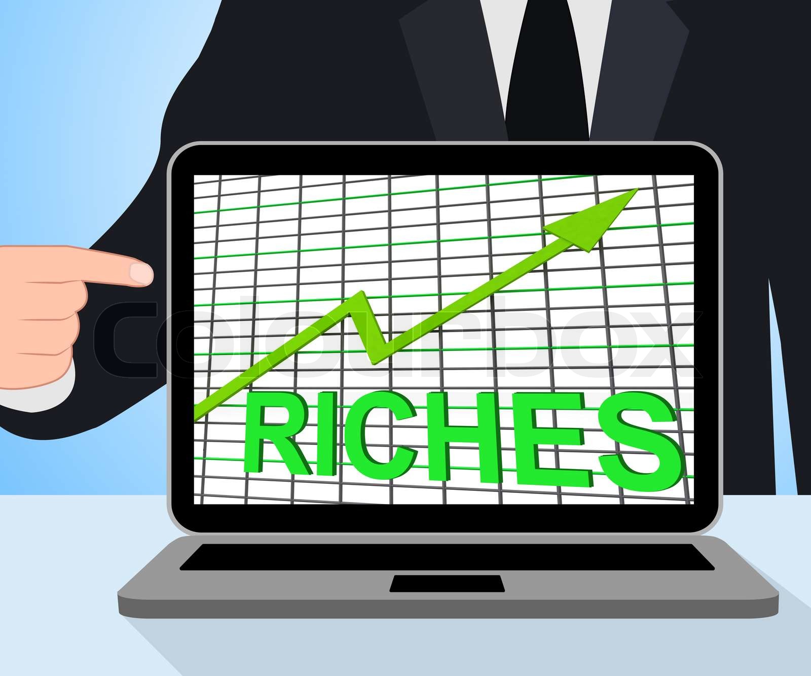 Reichtum Diagramm Graph zeigt steigern Cash Reichtum Umsatz | Stock ...