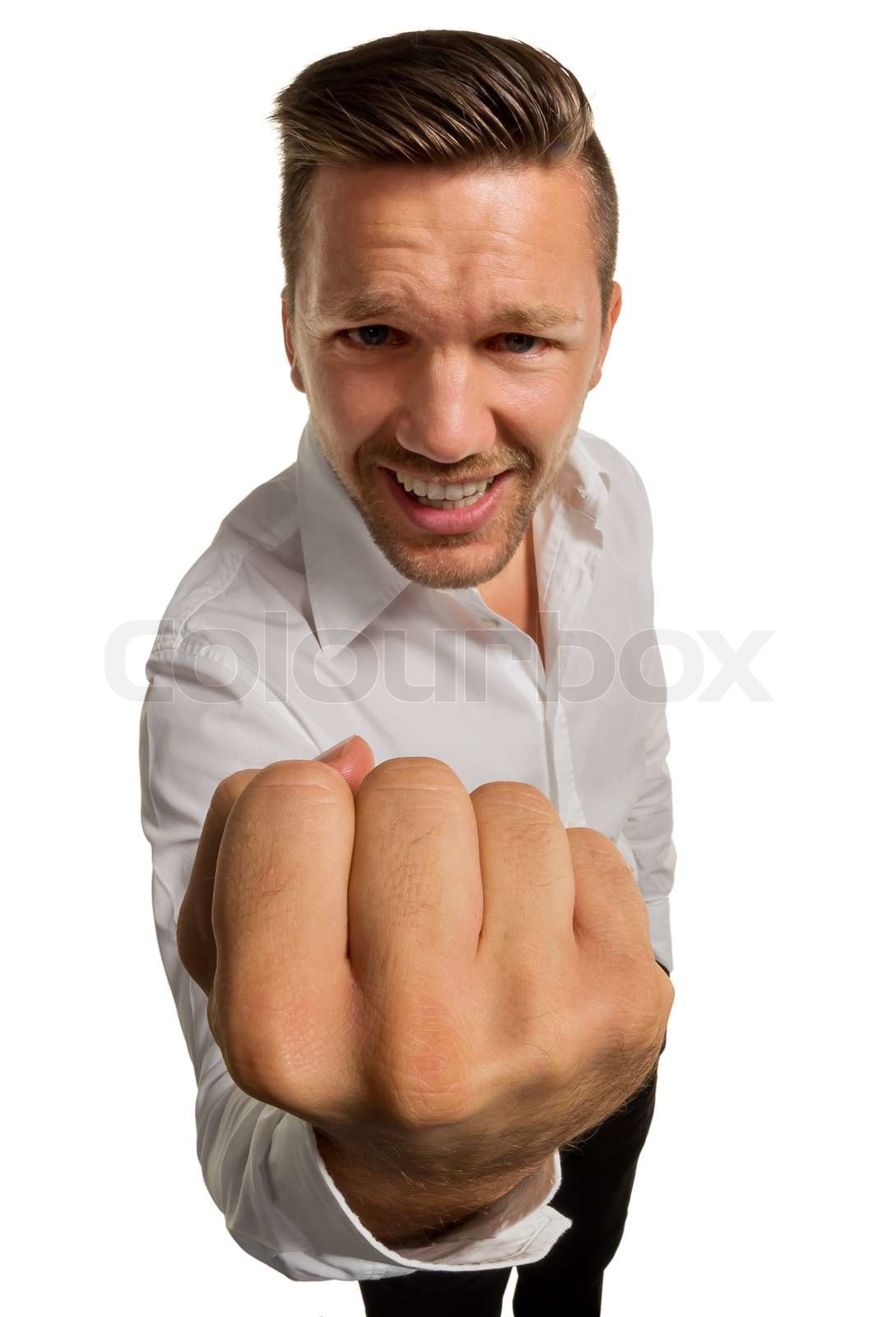 man showing fist | Stock image | Colourbox