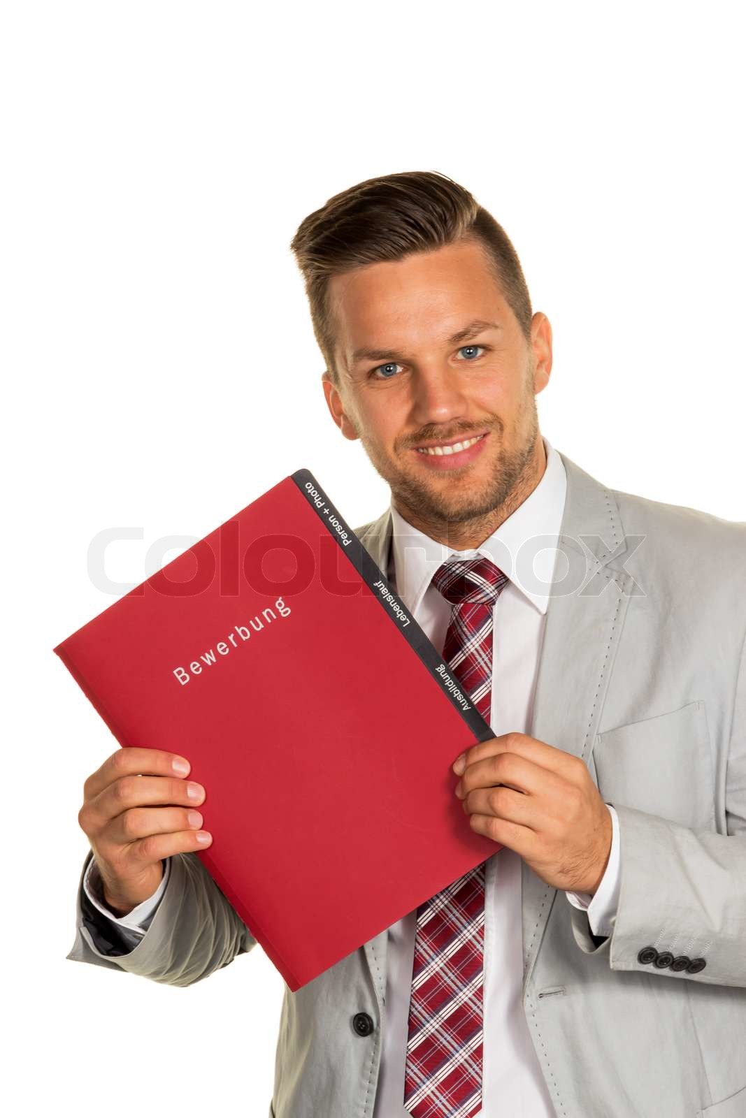 man with application portfolio | Stock image | Colourbox