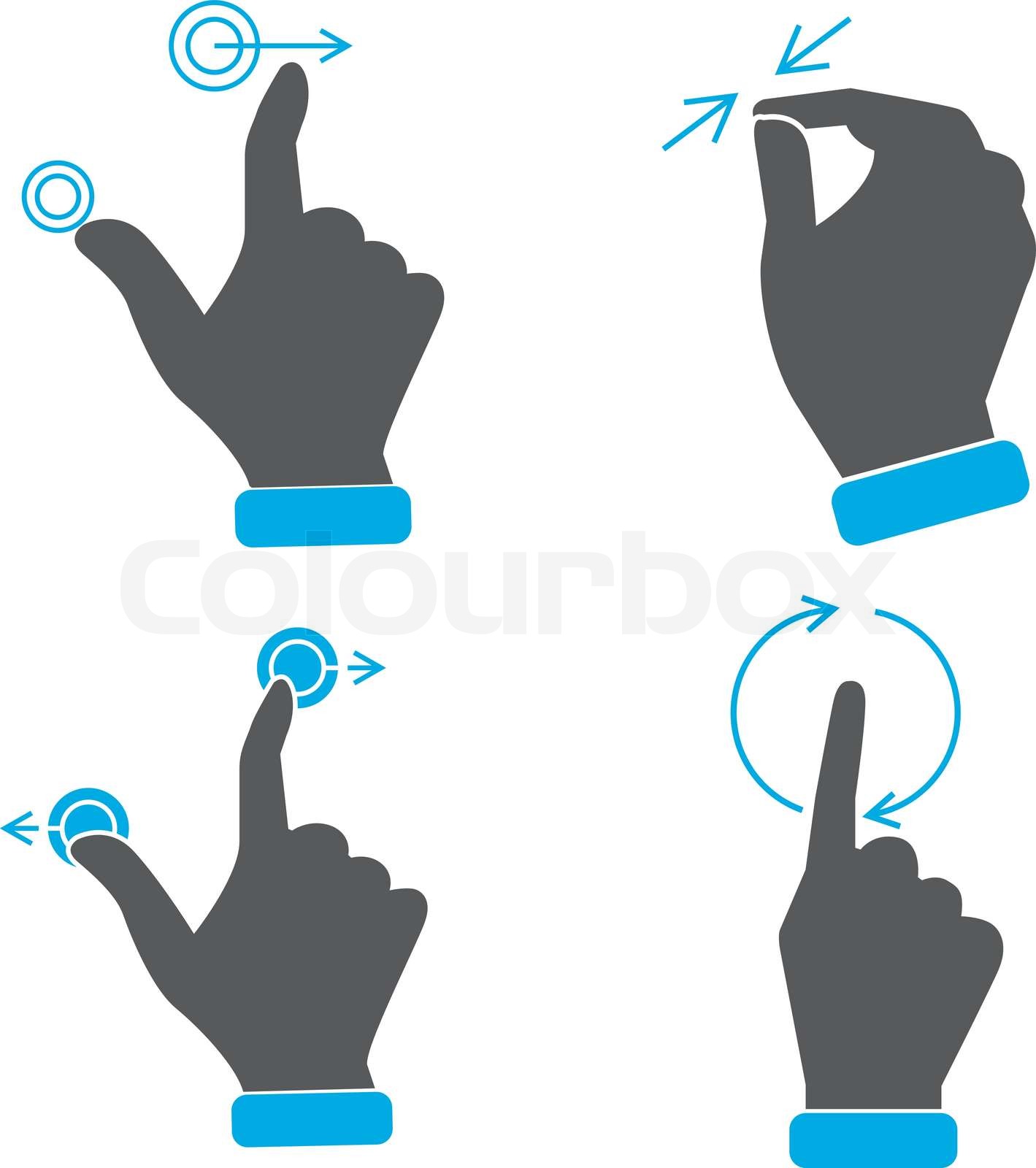 hand touch pad gestures | Stock vector | Colourbox