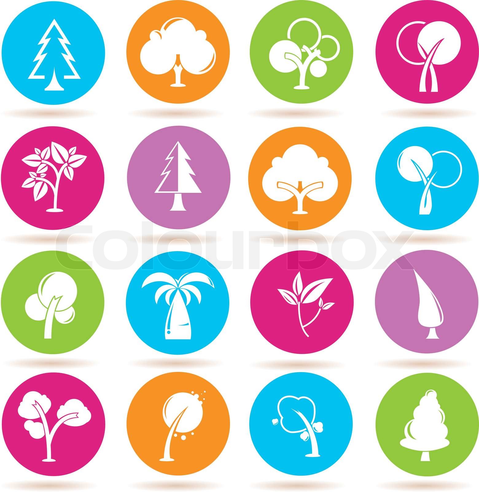 tree icons, plant icons | Stock vector | Colourbox