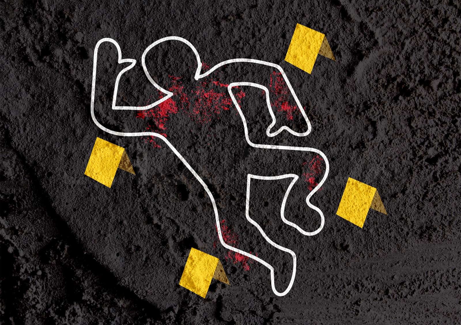 Crime scene danger tapes illustration on wall texture background design ...