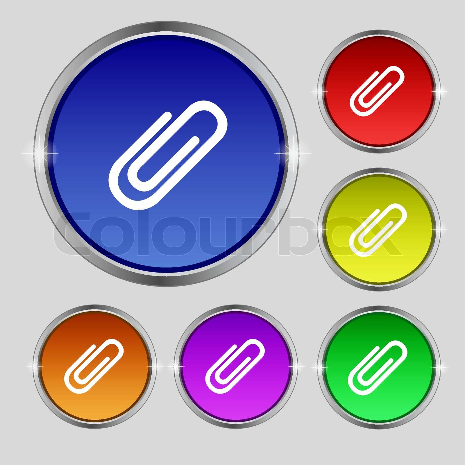 Paper Clip Sign Icon Clip Symbol Set Colourful Buttons Vector paper-clip-sign-icon-clip-symbol-set-colourful-buttons-vector