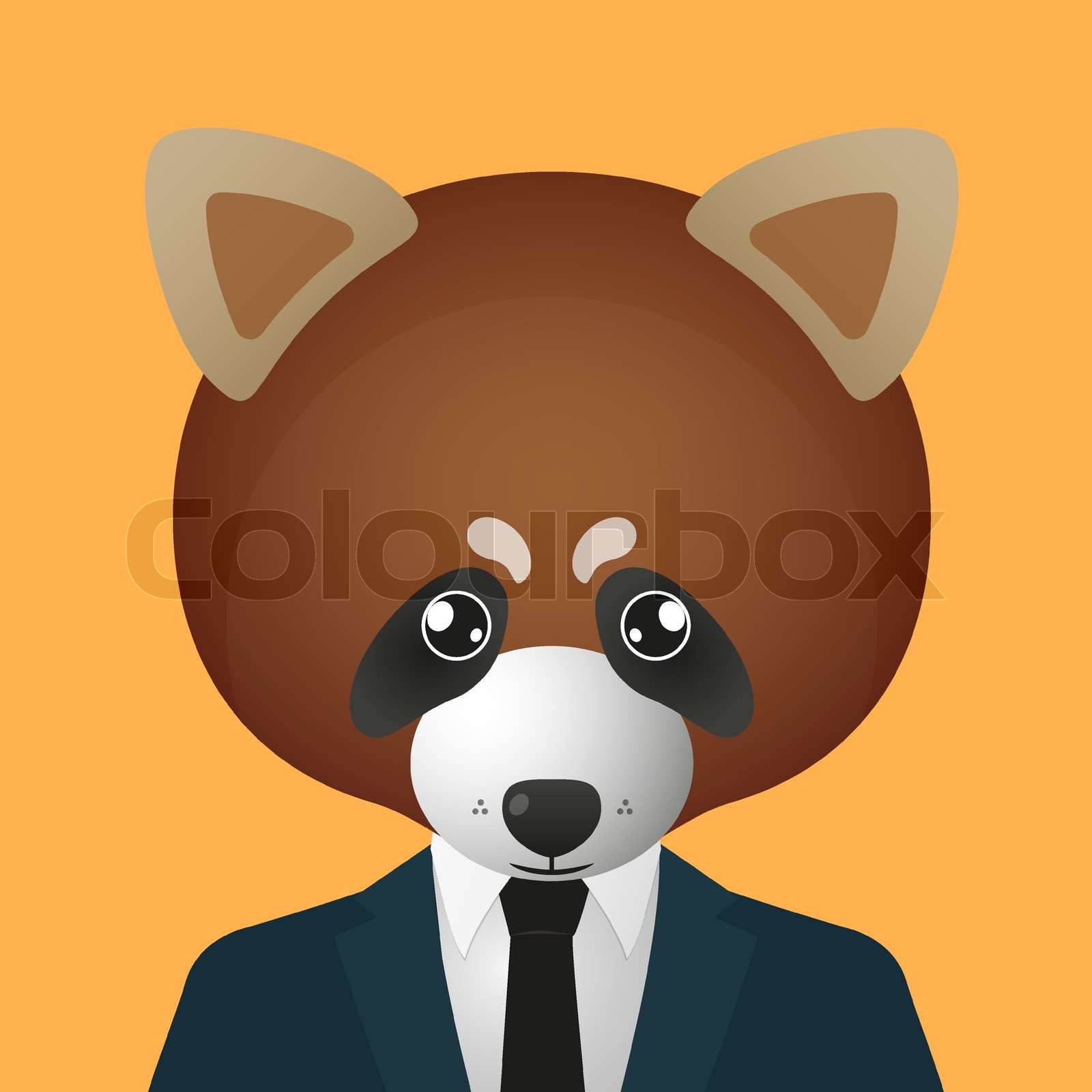 Red panda avatar wearing suit | Stock vector | Colourbox
