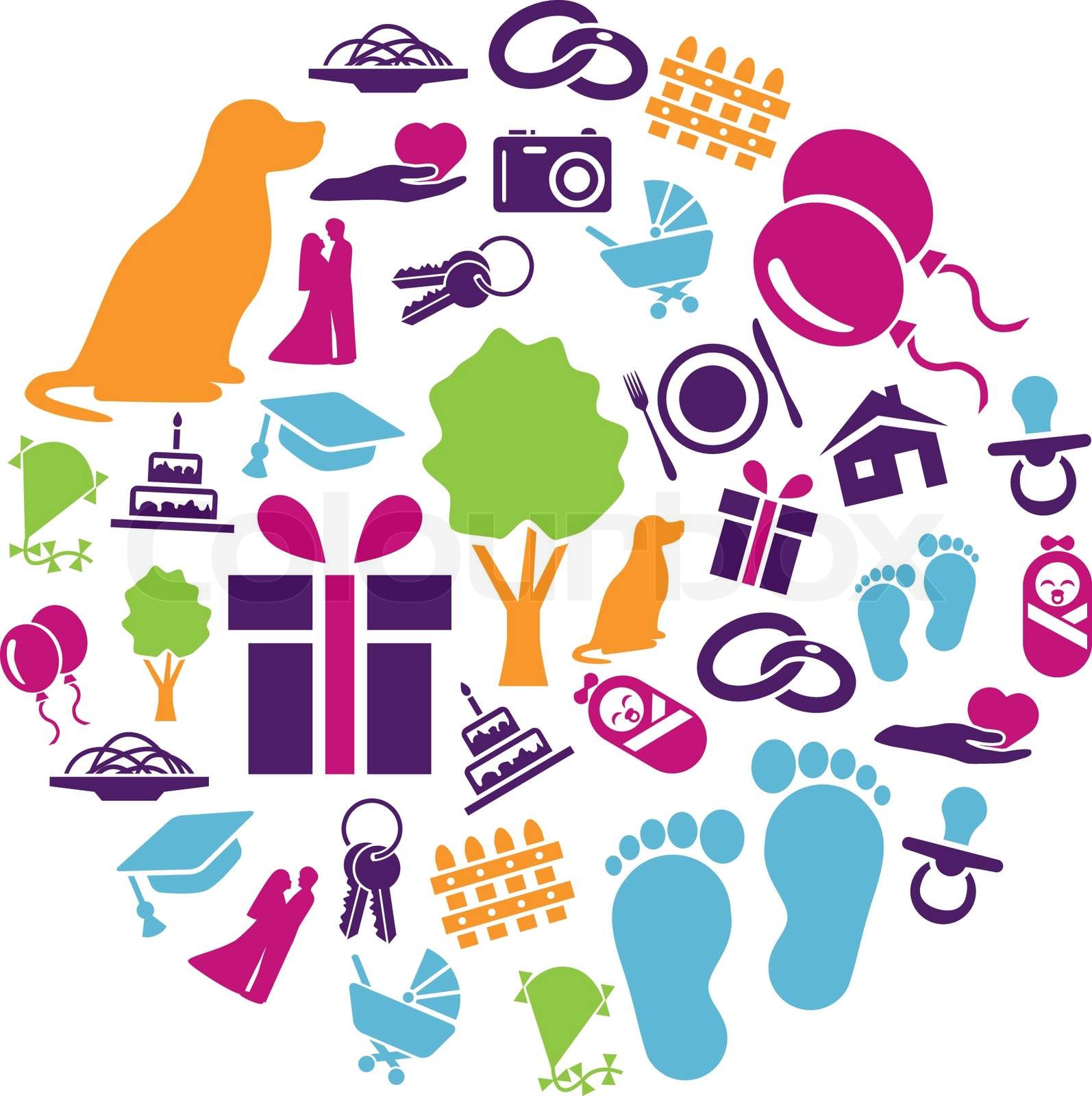 family icons in circle | Stock vector | Colourbox